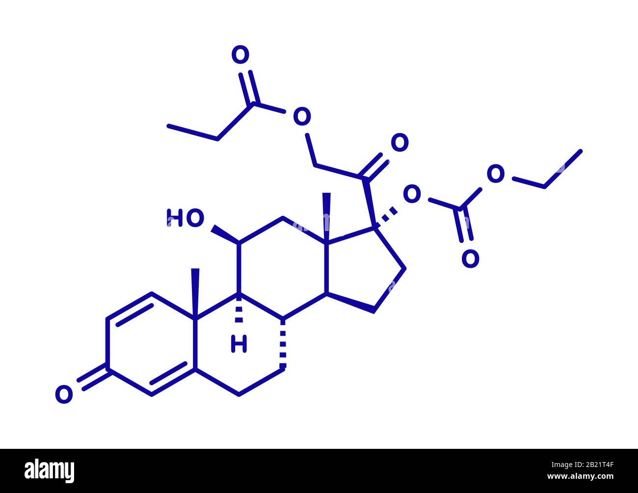 Prednicarbate corticosteroid drug molecule, illustration Stock Photo ...
