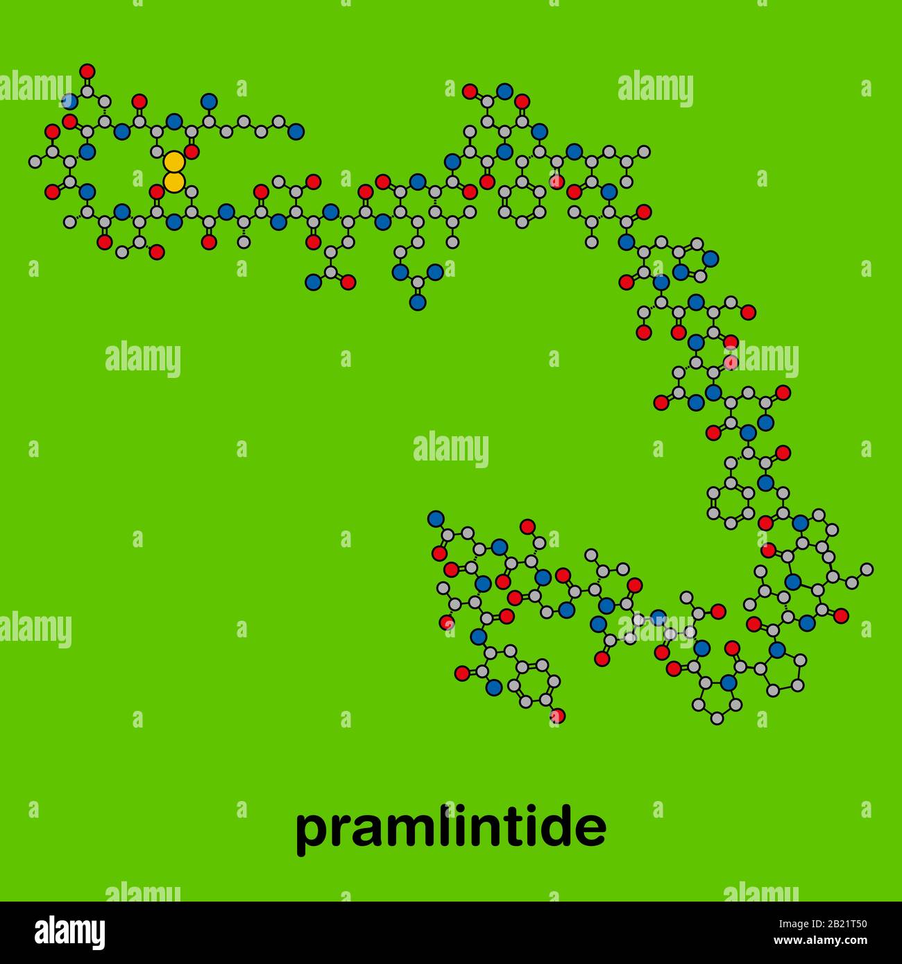 Pramlintide diabetes drug molecule, illustration Stock Photo - Alamy