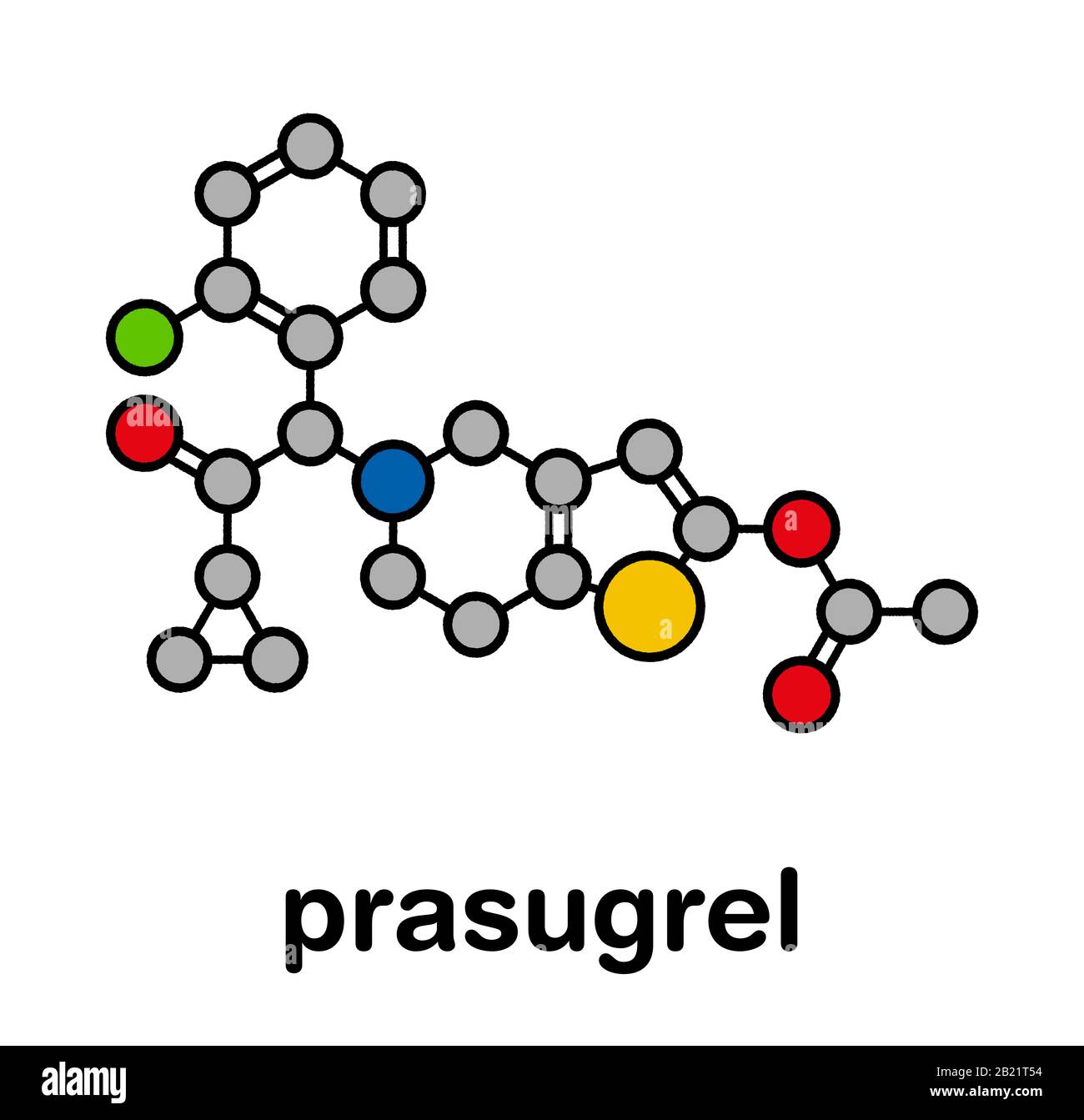 Prasugrel platelet inhibitor drug molecule, illustration Stock Photo ...