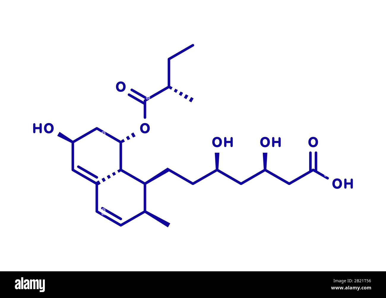 Pravastatin cholesterol lowering drug molecule, illustration Stock ...