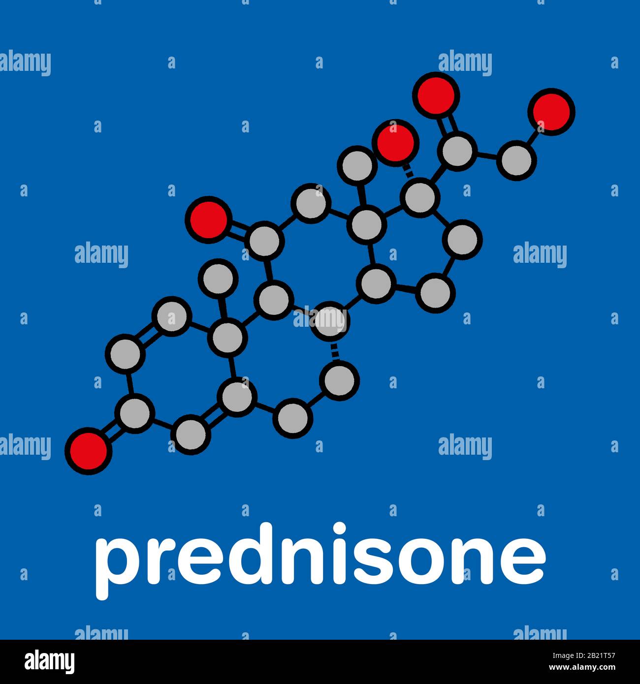 Prednisone corticosteroid drug molecule, illustration Stock Photo - Alamy