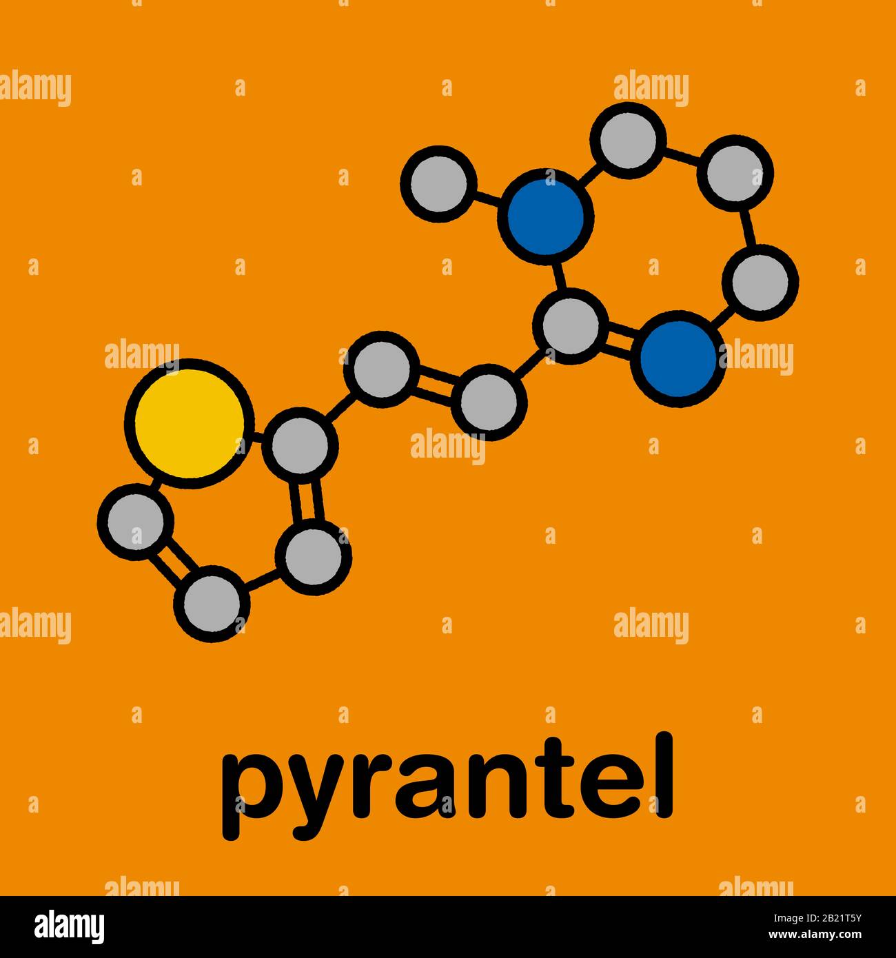 Pyrantel antinematodal drug molecule, illustration Stock Photo - Alamy