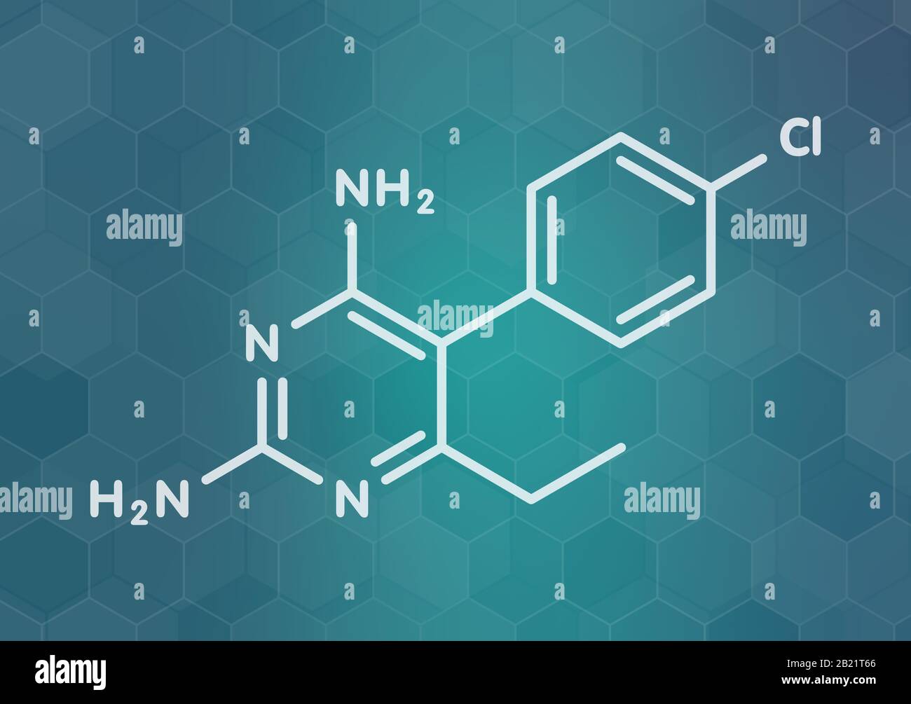 Pyrimethamine malaria drug molecule, illustration Stock Photo - Alamy