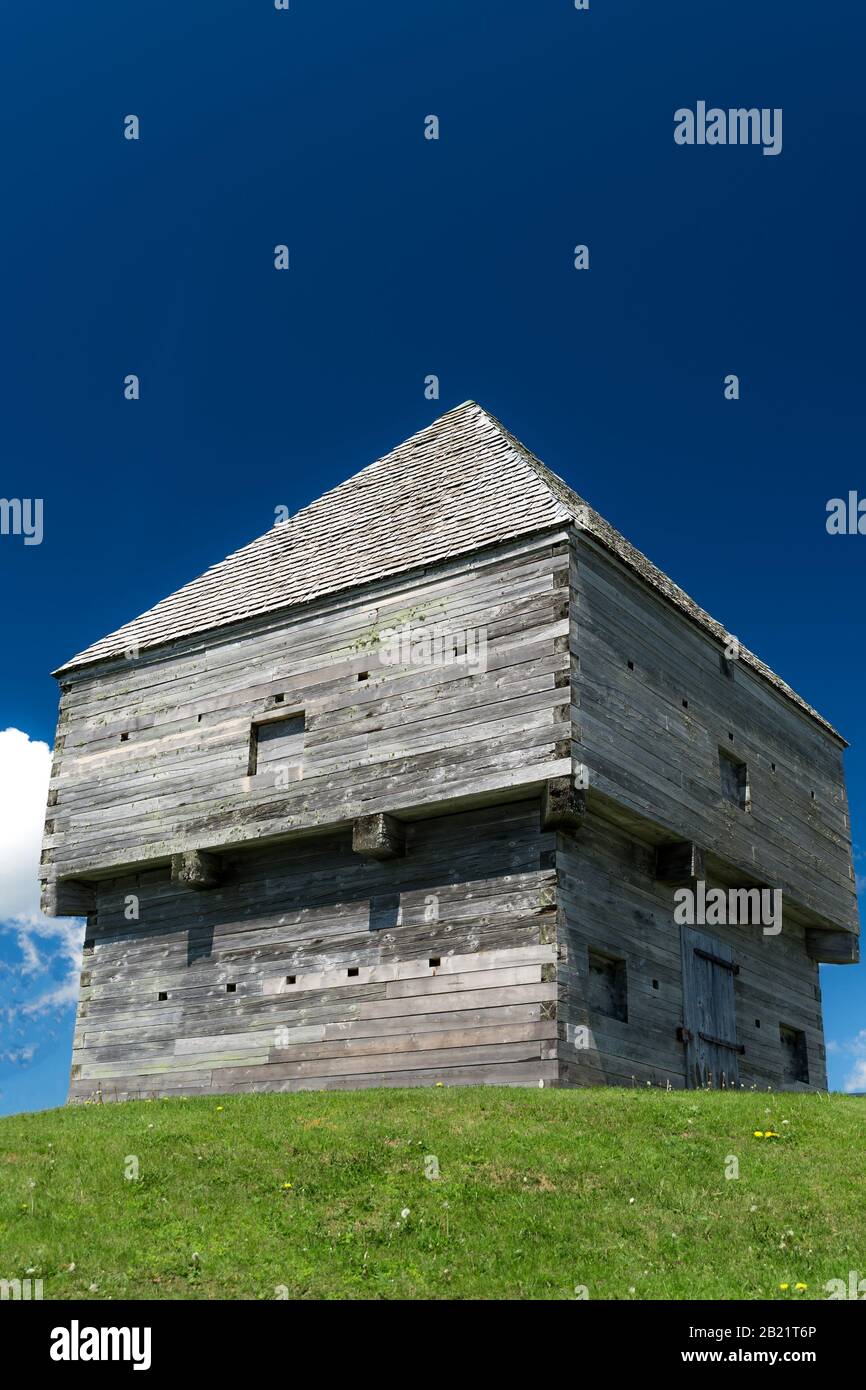 The Fort Howe blockhouse, in Saint John, New Brunswick, Canada. Bright ...