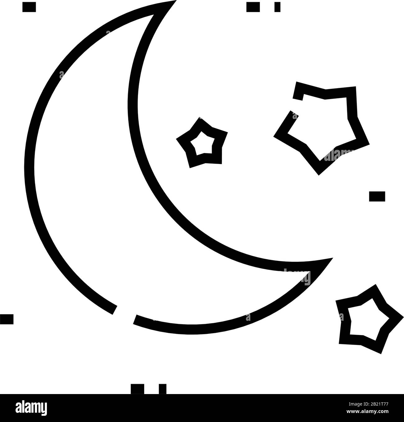 Moonlight line icon, concept sign, outline vector illustration, linear ...
