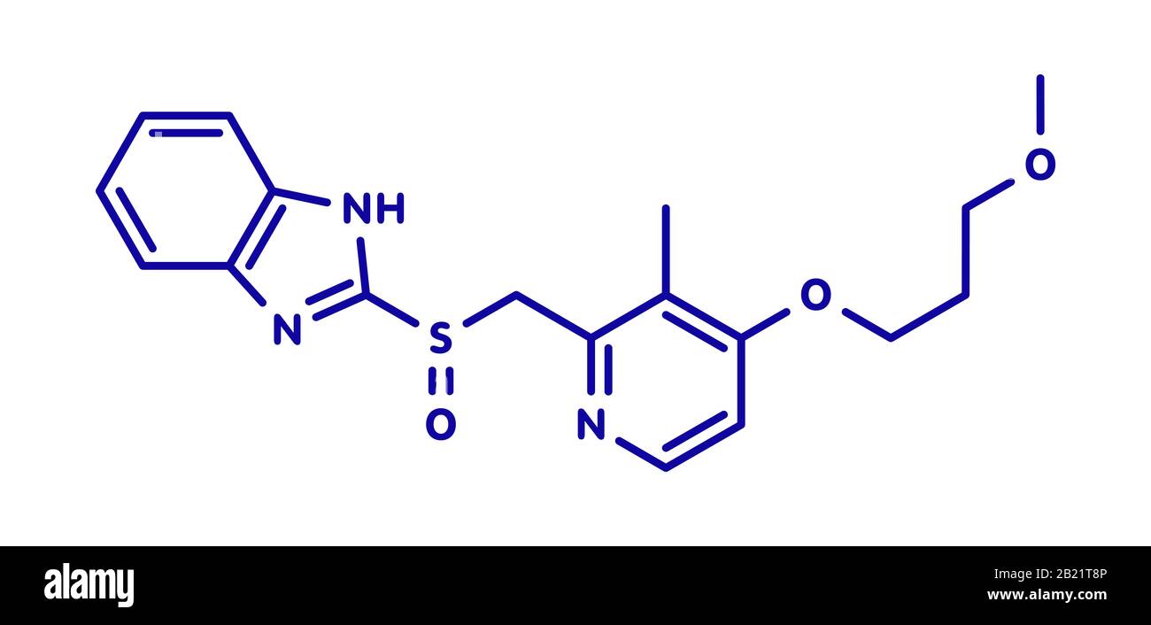 Rabeprazole gastric ulcer drug molecule, illustration Stock Photo - Alamy