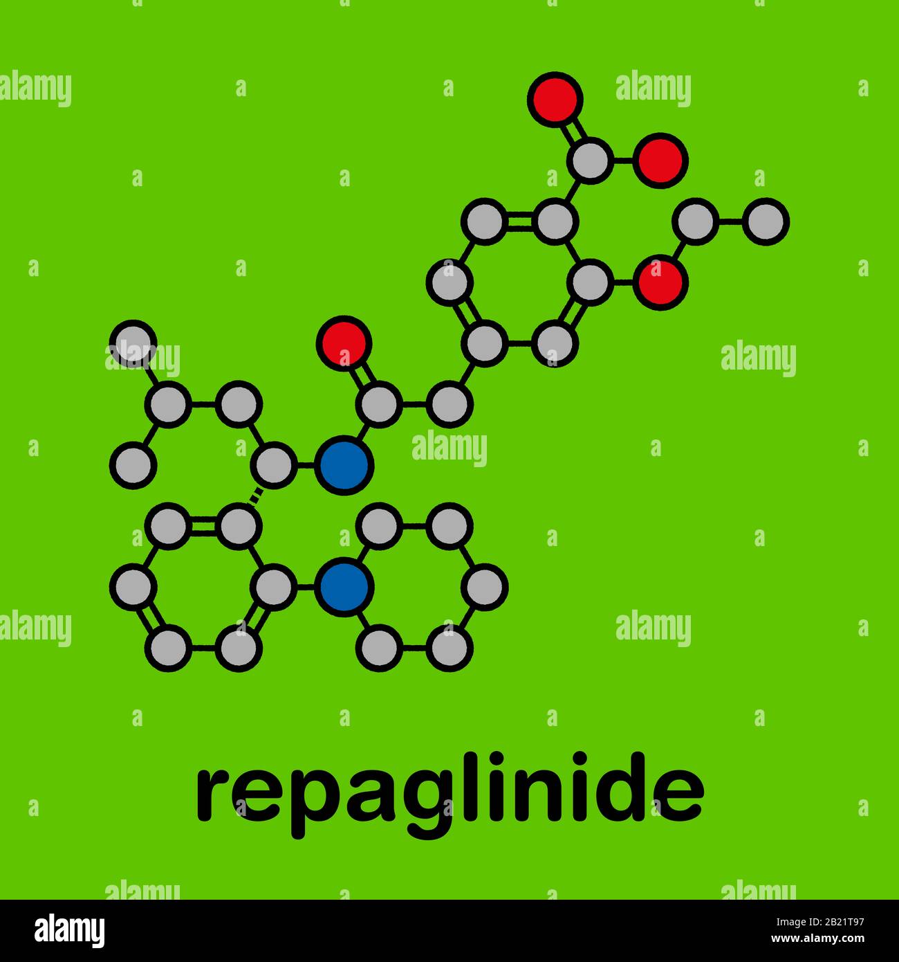 Repaglinide diabetes drug molecule, illustration Stock Photo - Alamy