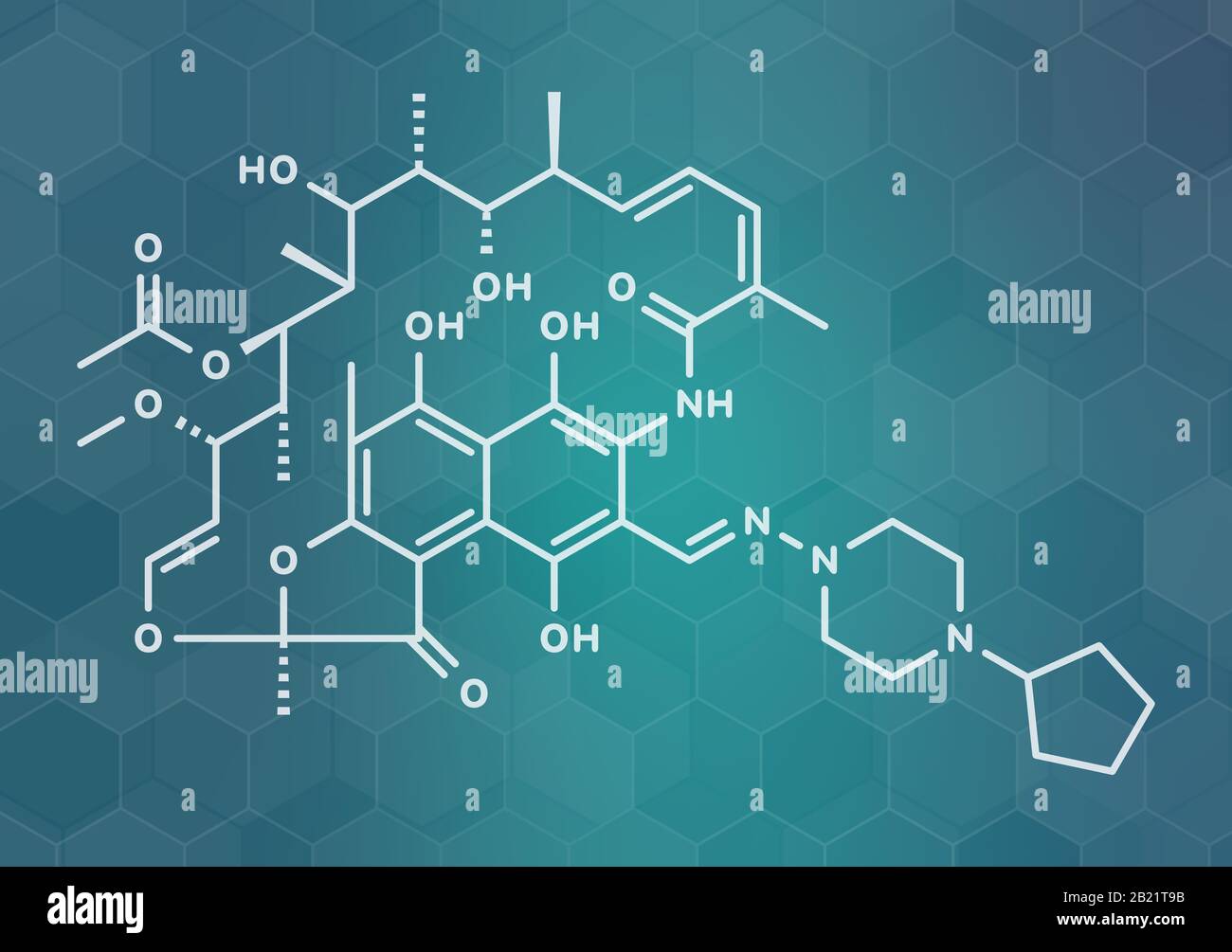 Rifapentine antibiotic drug molecule, illustration Stock Photo - Alamy