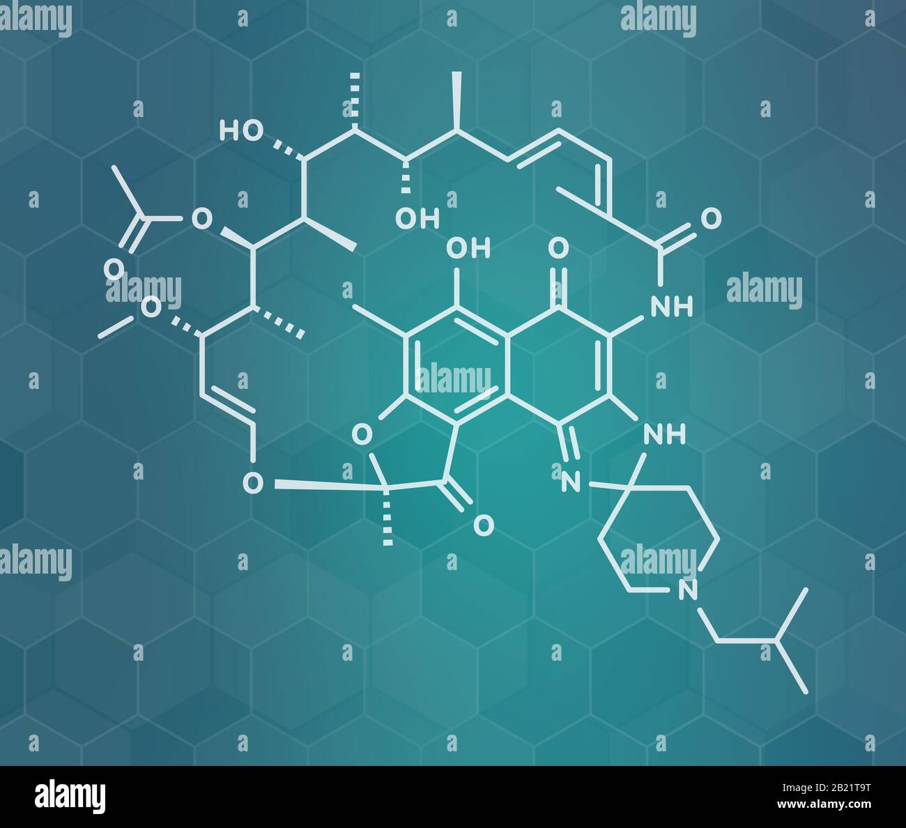 Rifabutin tuberculosis drug molecule, illustration Stock Photo - Alamy