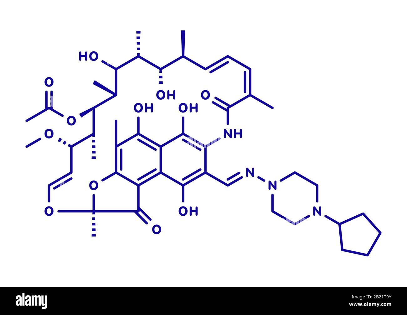 Rifapentine antibiotic drug molecule, illustration Stock Photo - Alamy