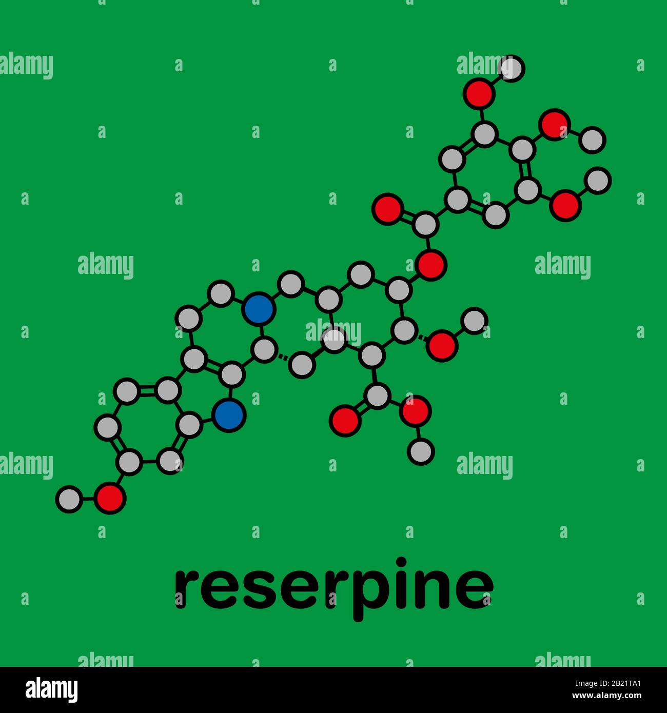 Reserpine alkaloid molecule, illustration Stock Photo - Alamy