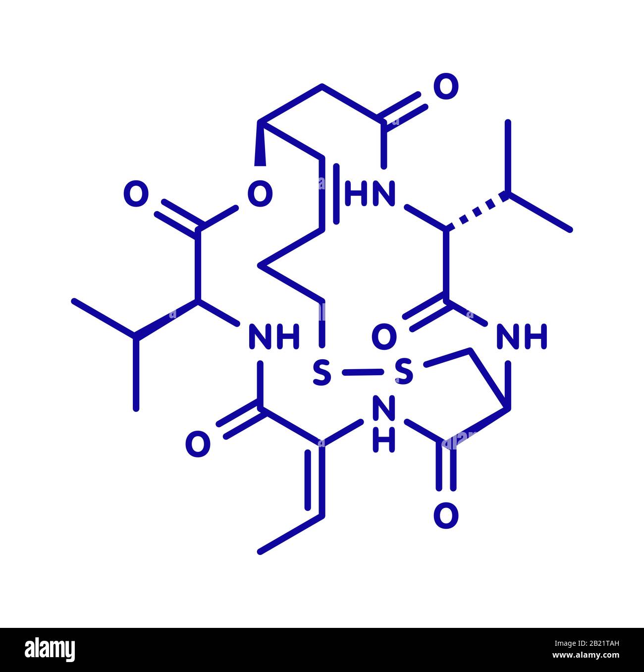 Romidepsin cancer drug molecule, illustration Stock Photo - Alamy