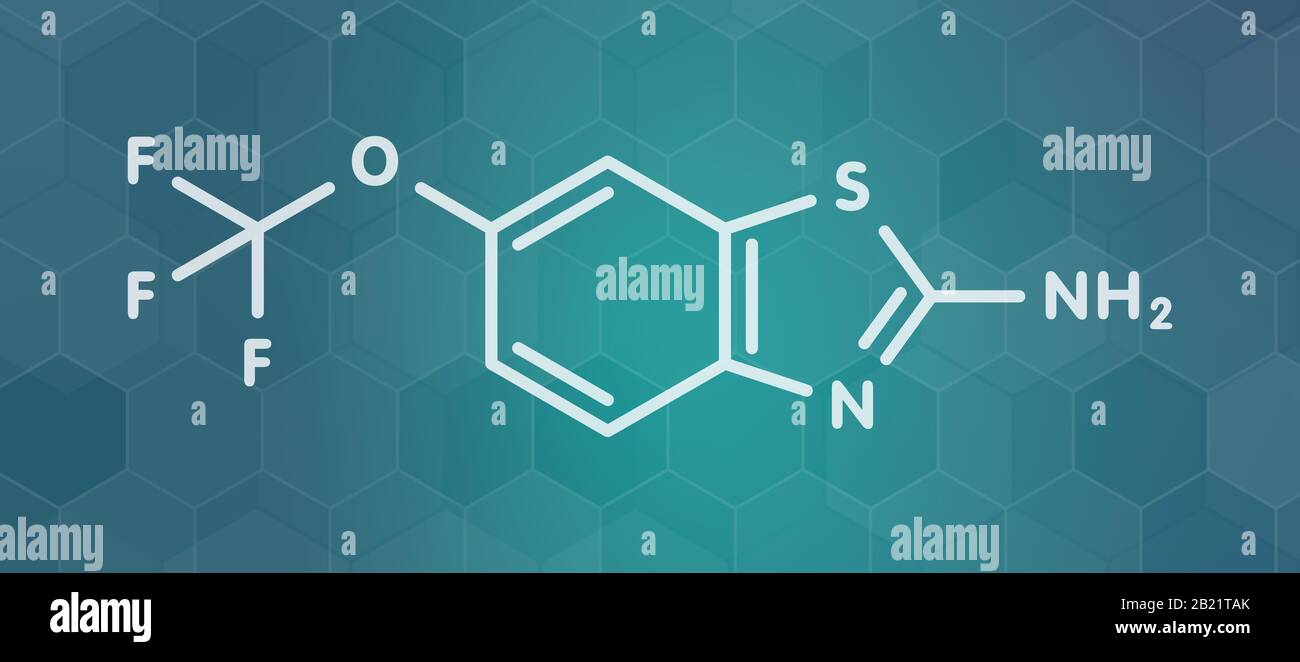 Riluzole ALS drug molecule, illustration Stock Photo - Alamy
