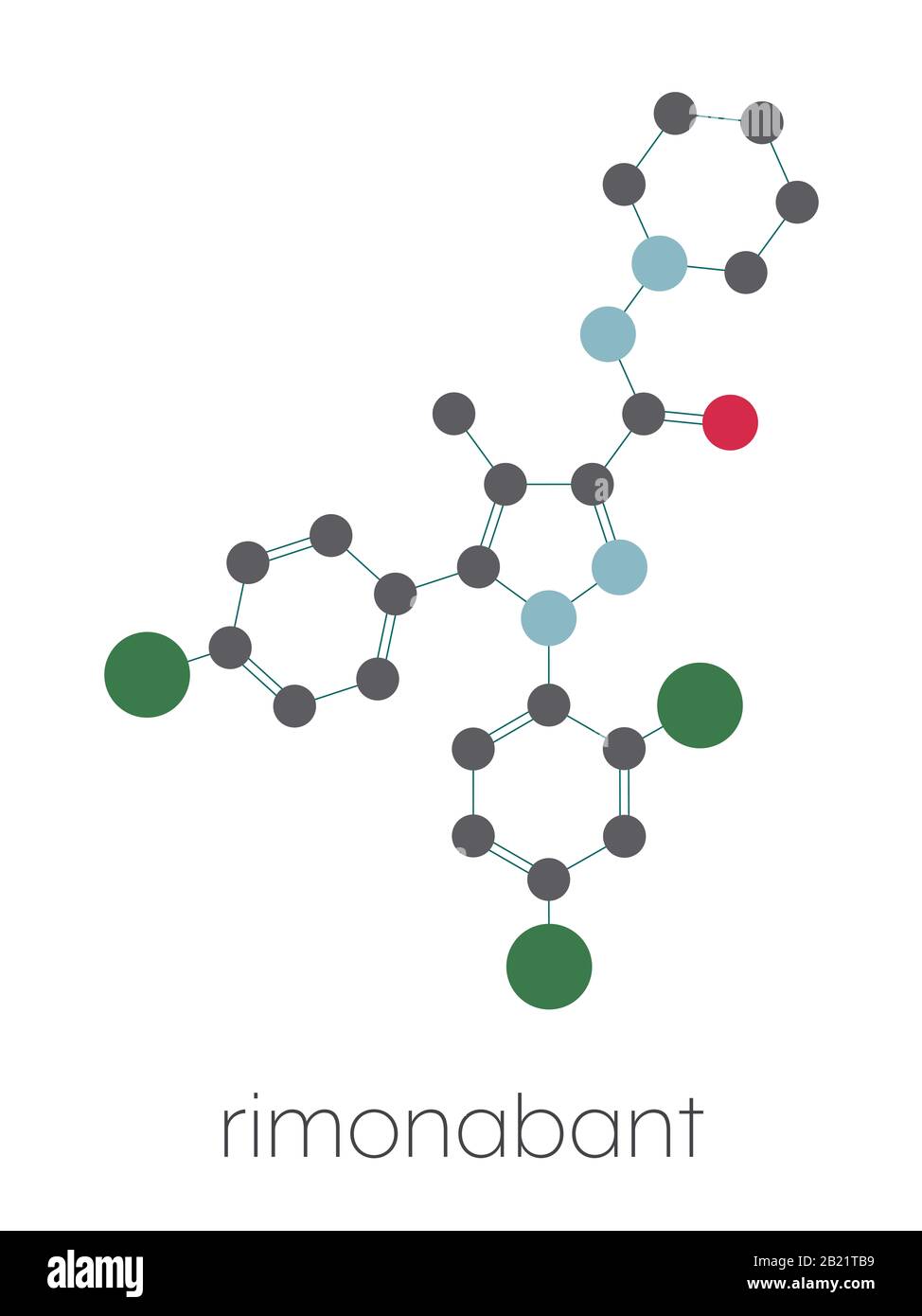 Rimonabant obesity drug molecule, illustration Stock Photo - Alamy
