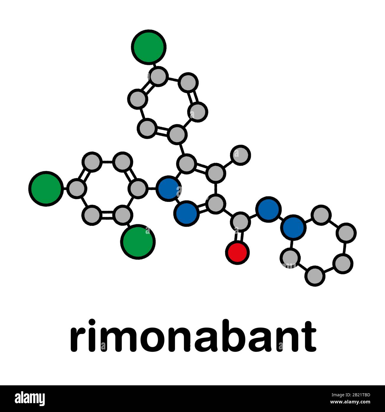 Rimonabant obesity drug molecule, illustration Stock Photo - Alamy