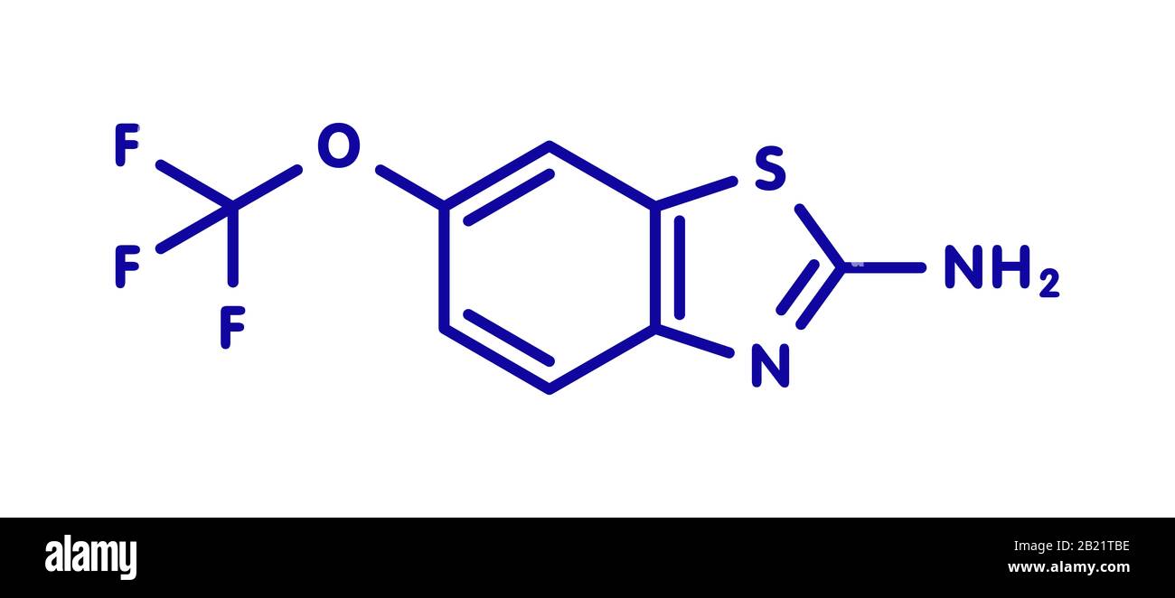 Riluzole ALS drug molecule, illustration Stock Photo - Alamy