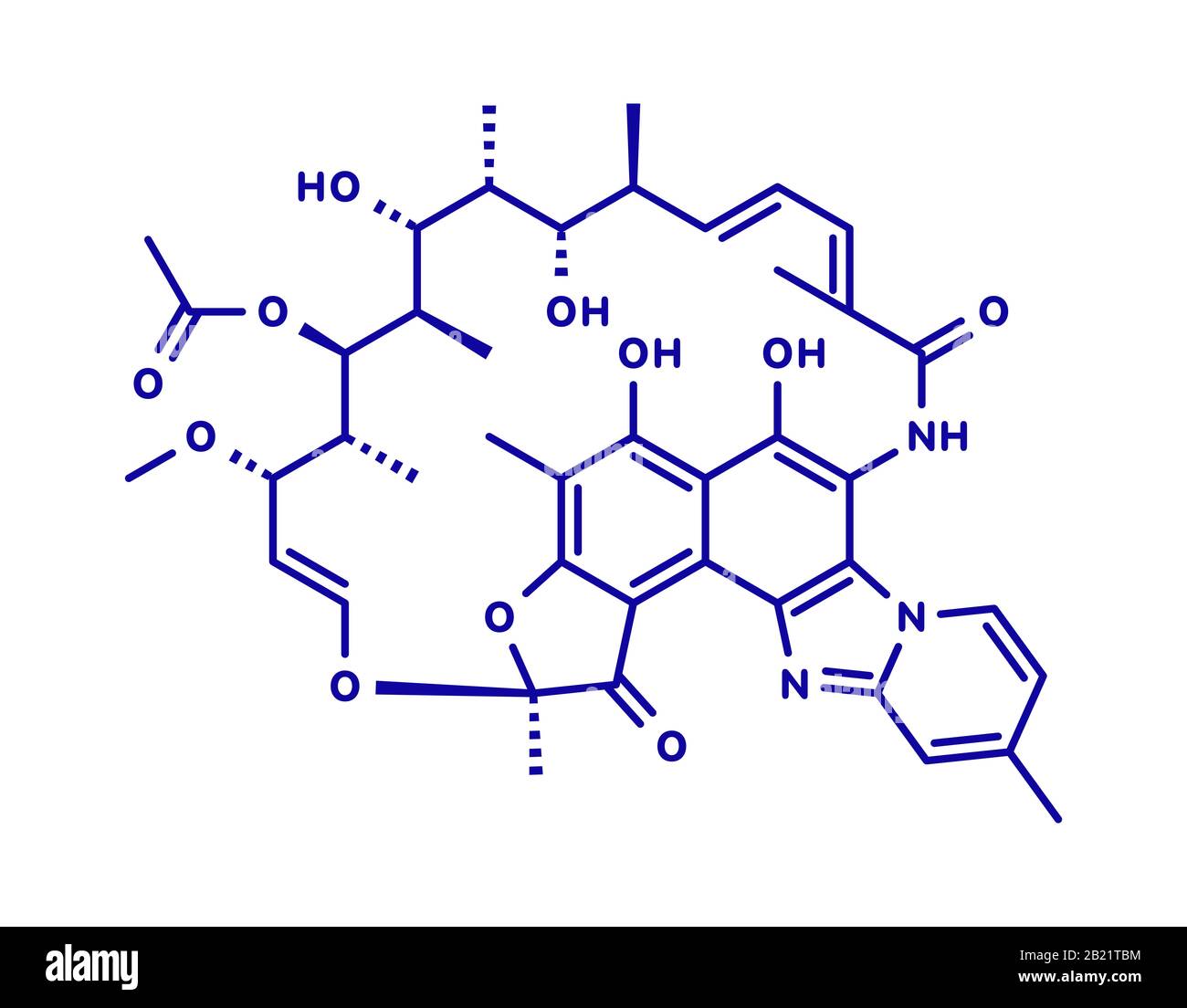 Rifaximin antibiotic drug molecule, illustration Stock Photo - Alamy
