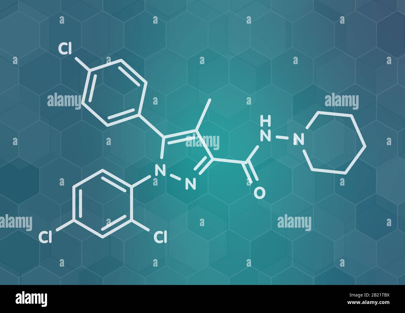 Rimonabant obesity drug molecule, illustration Stock Photo - Alamy
