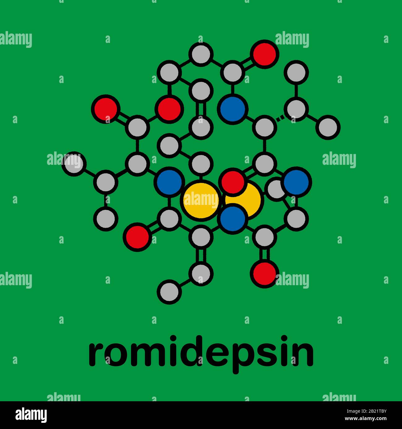 Romidepsin cancer drug molecule, illustration Stock Photo - Alamy