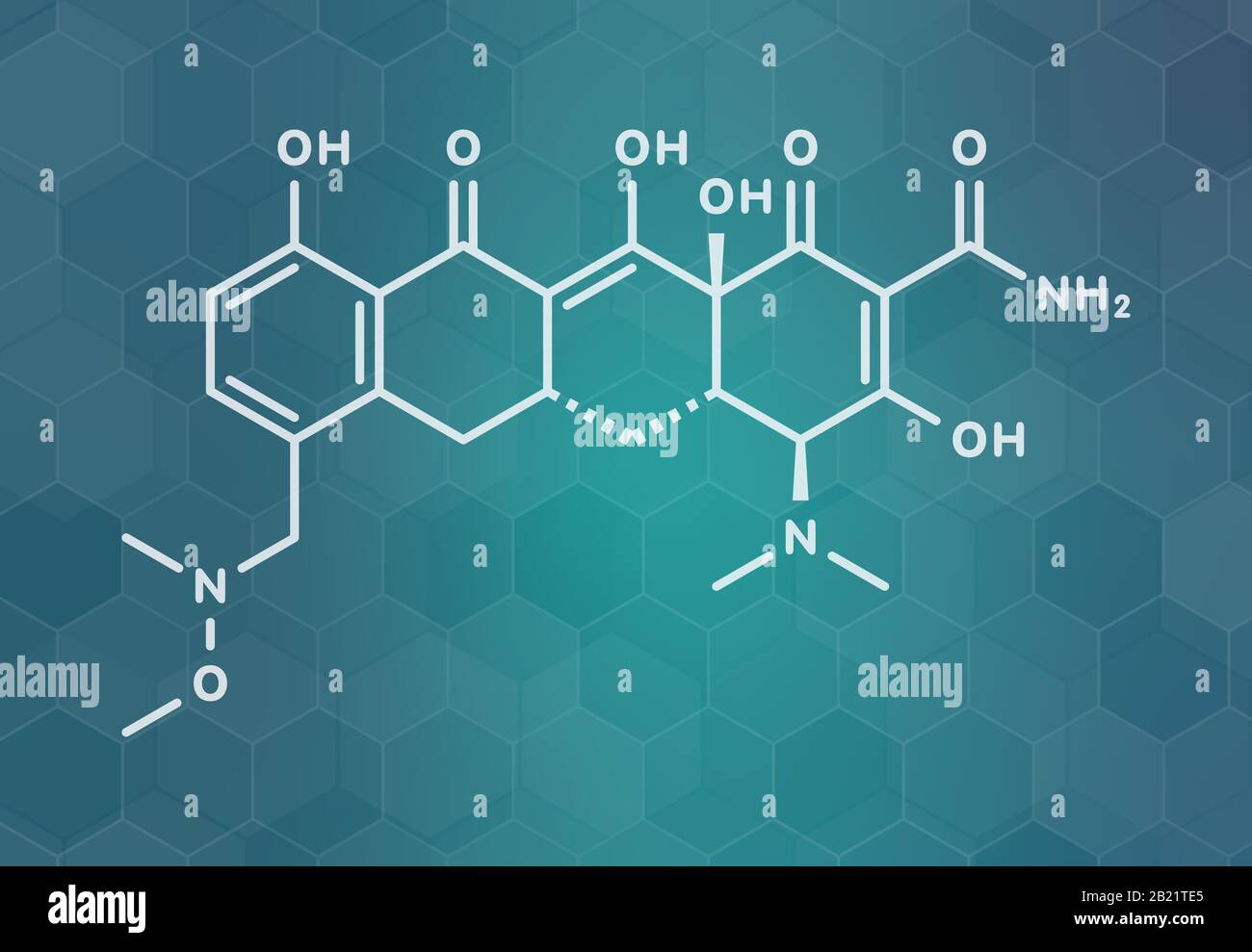 Sarecycline antibiotic drug molecule, illustration Stock Photo - Alamy