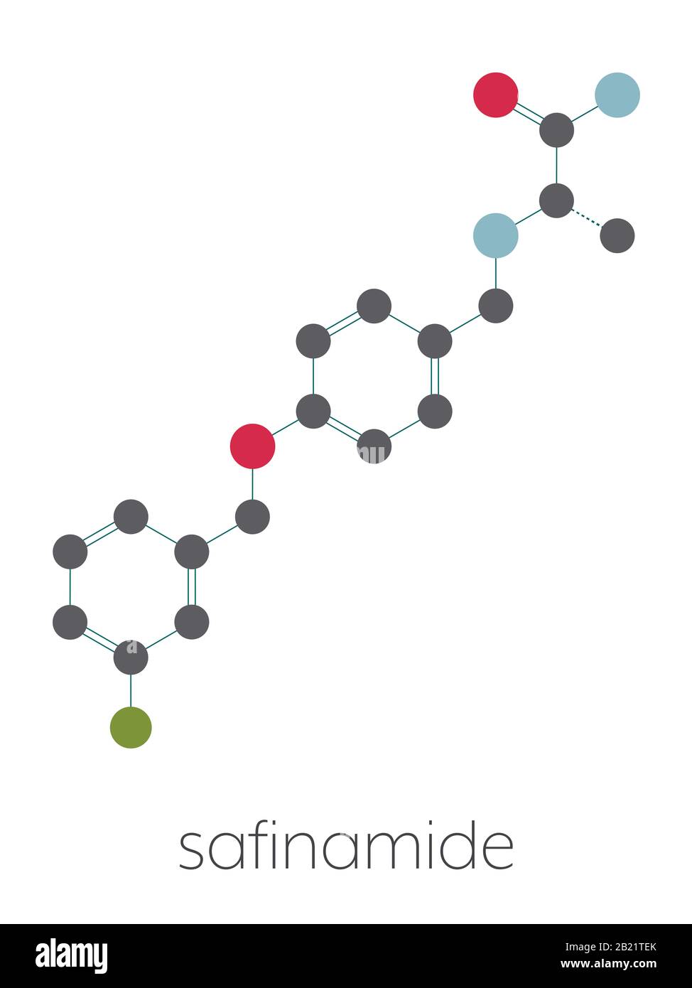 Safinamide Parkinsons disease drug molecule, illustration Stock Photo ...