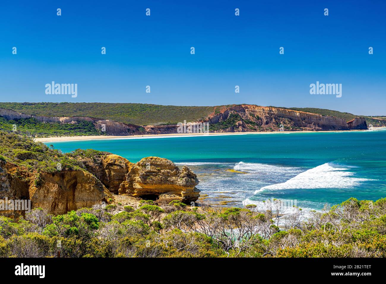 Point Addis with Addiscot Beach in the distance. Victoria, Australia ...