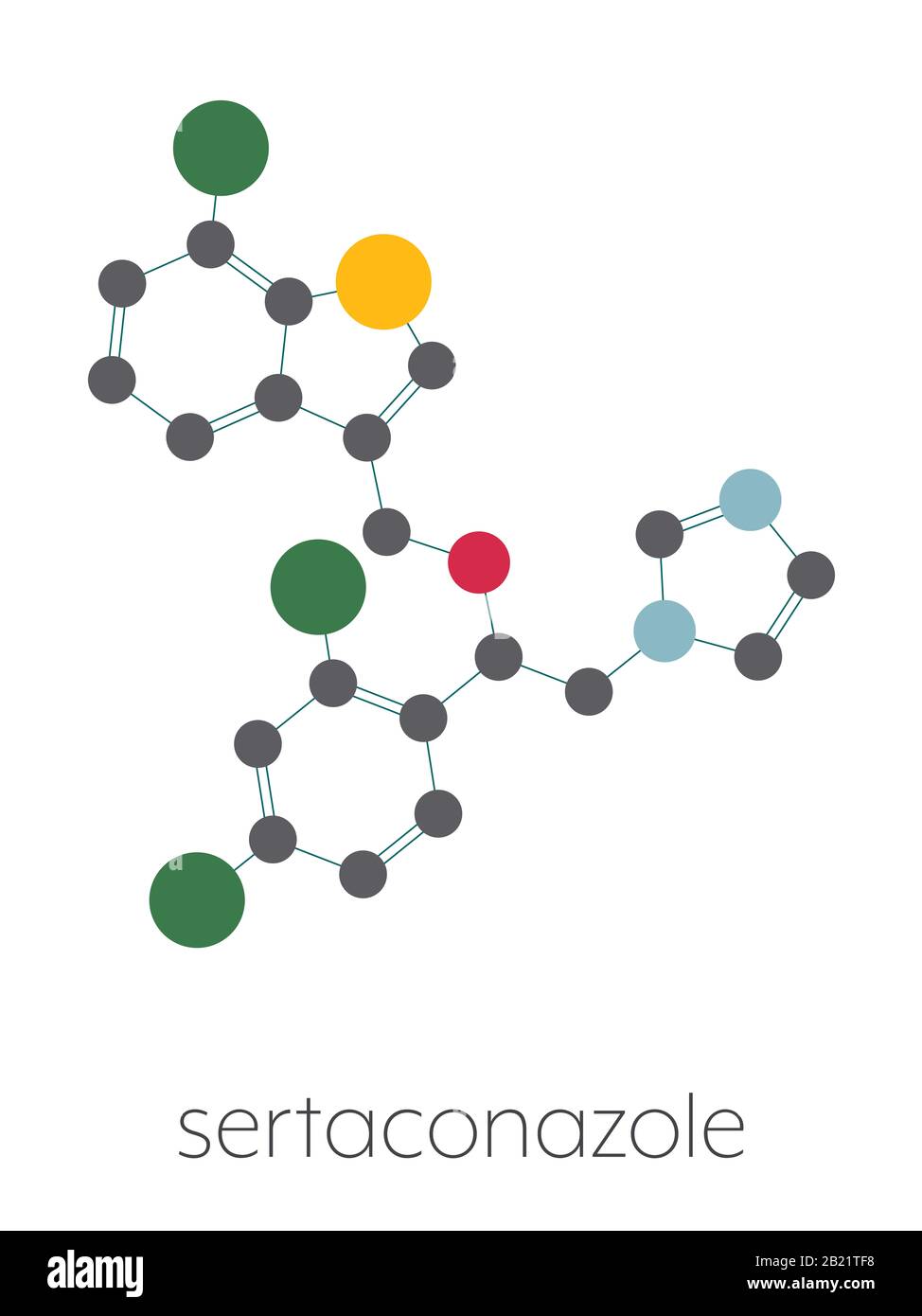 Sertaconazole antifungal drug molecule, illustration Stock Photo - Alamy