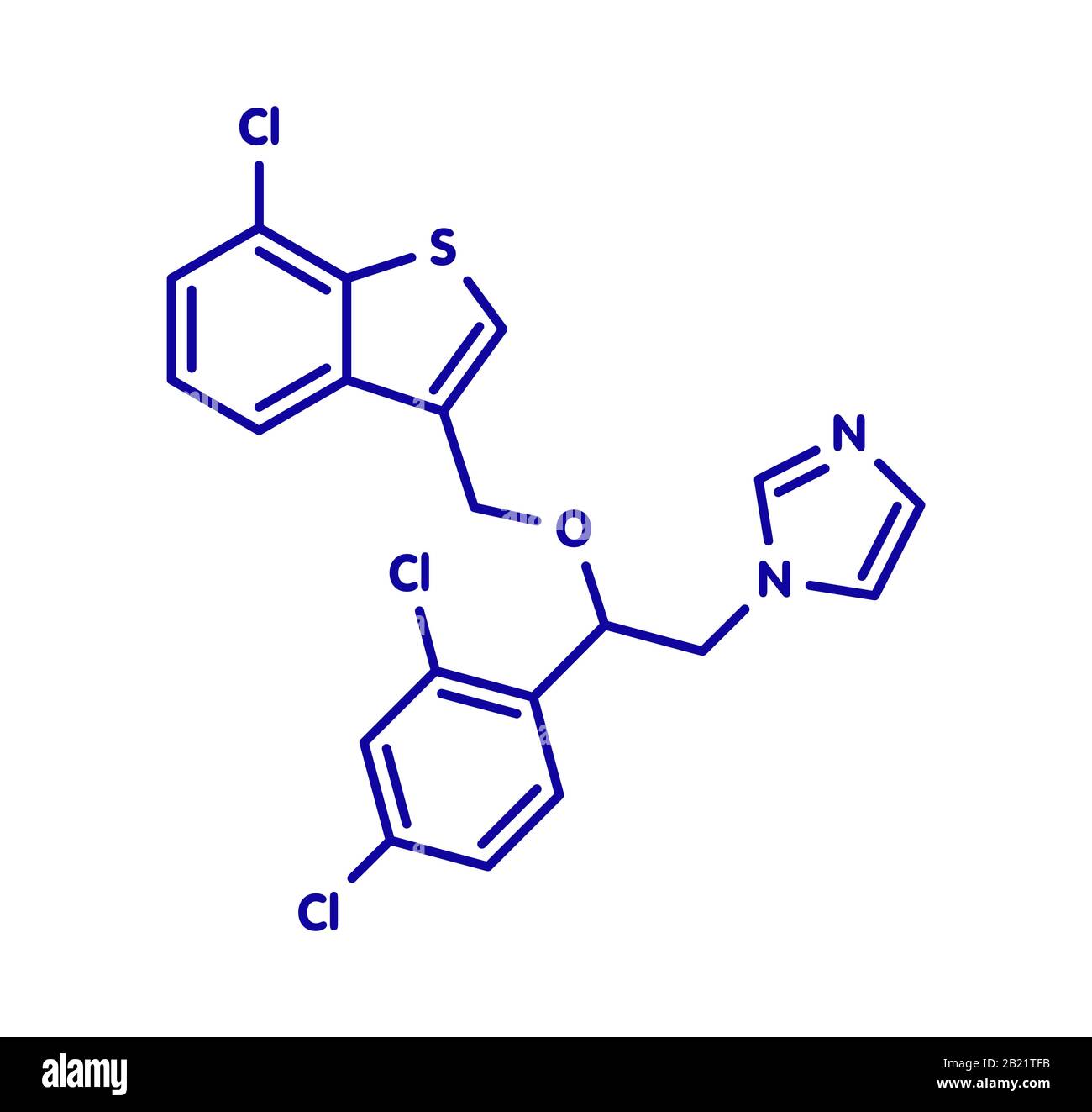 Sertaconazole antifungal drug molecule, illustration Stock Photo - Alamy