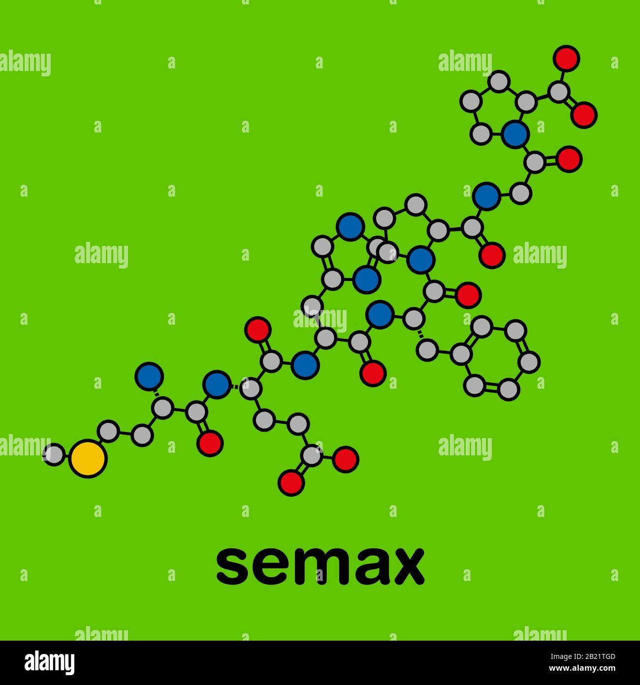 Semax peptide drug molecule, illustration Stock Photo - Alamy