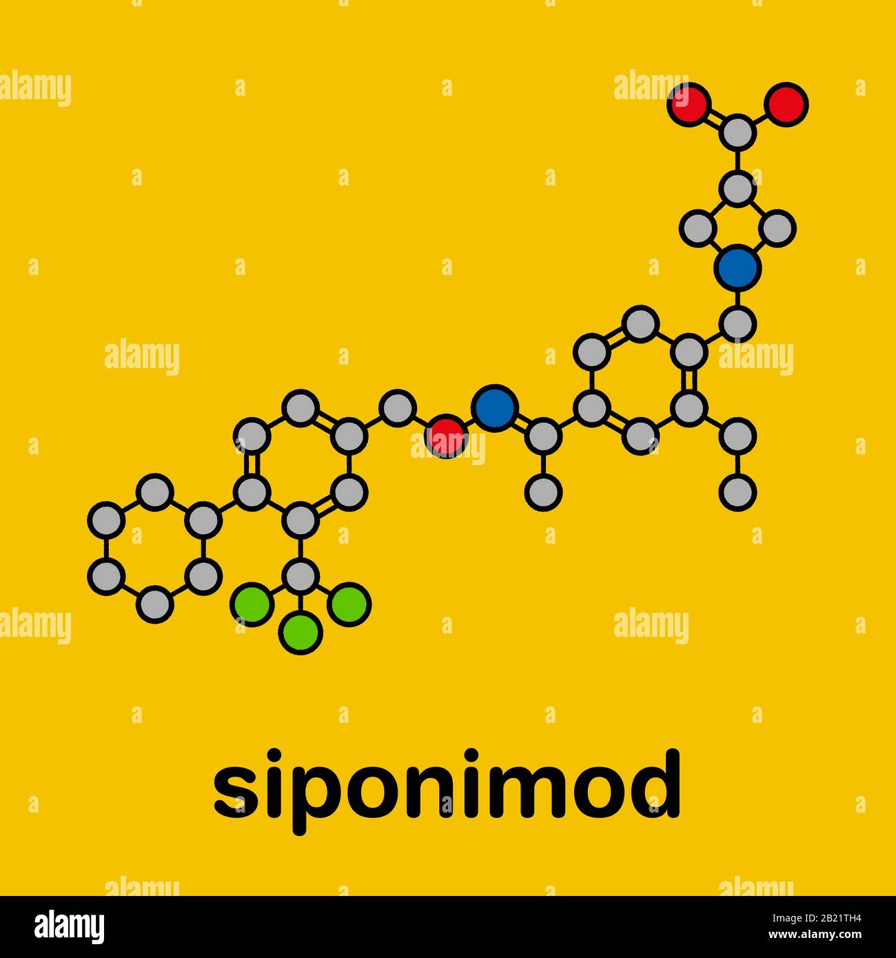 Siponimod anti-inflammatory drug molecule, illustration Stock Photo - Alamy
