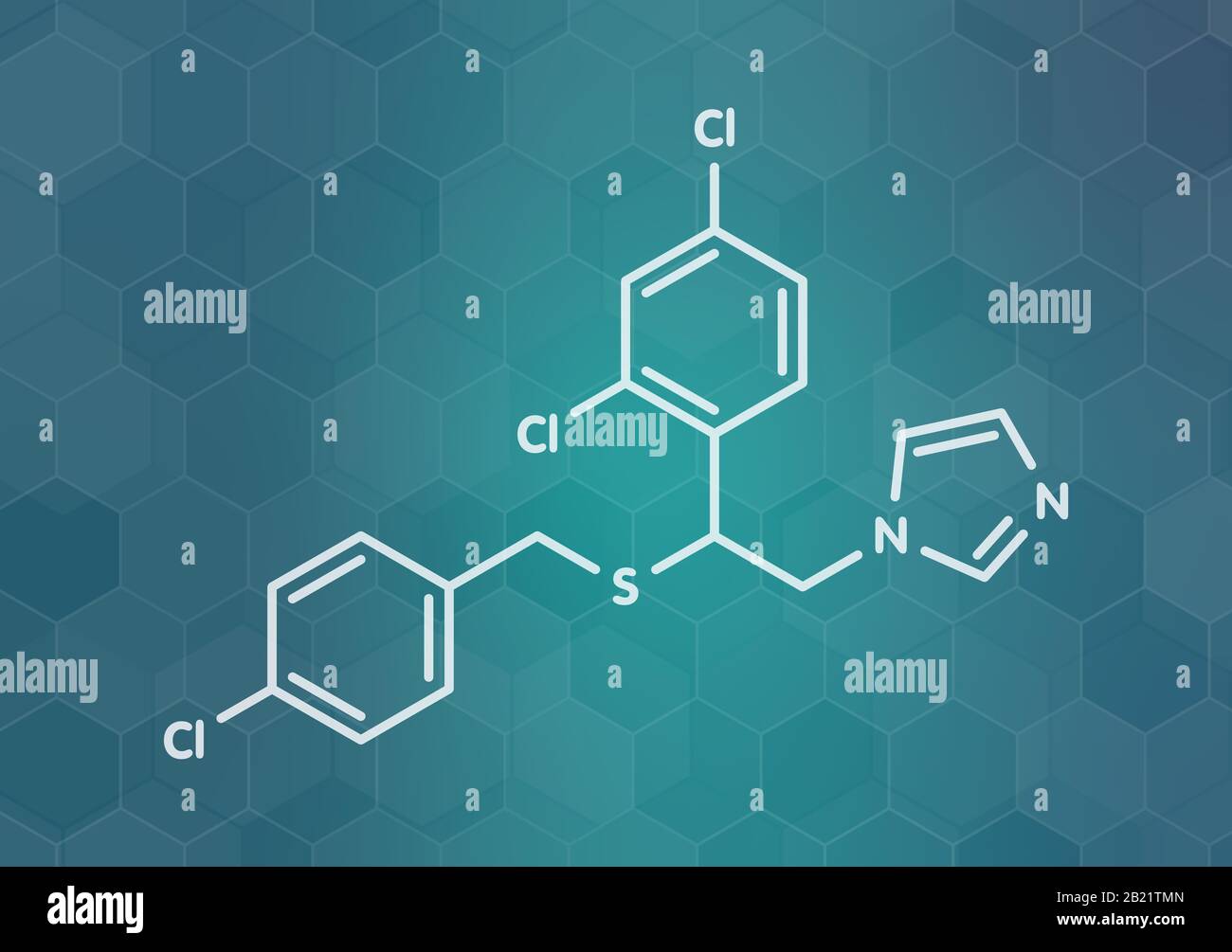 Sulconazole antifungal drug molecule, illustration Stock Photo - Alamy