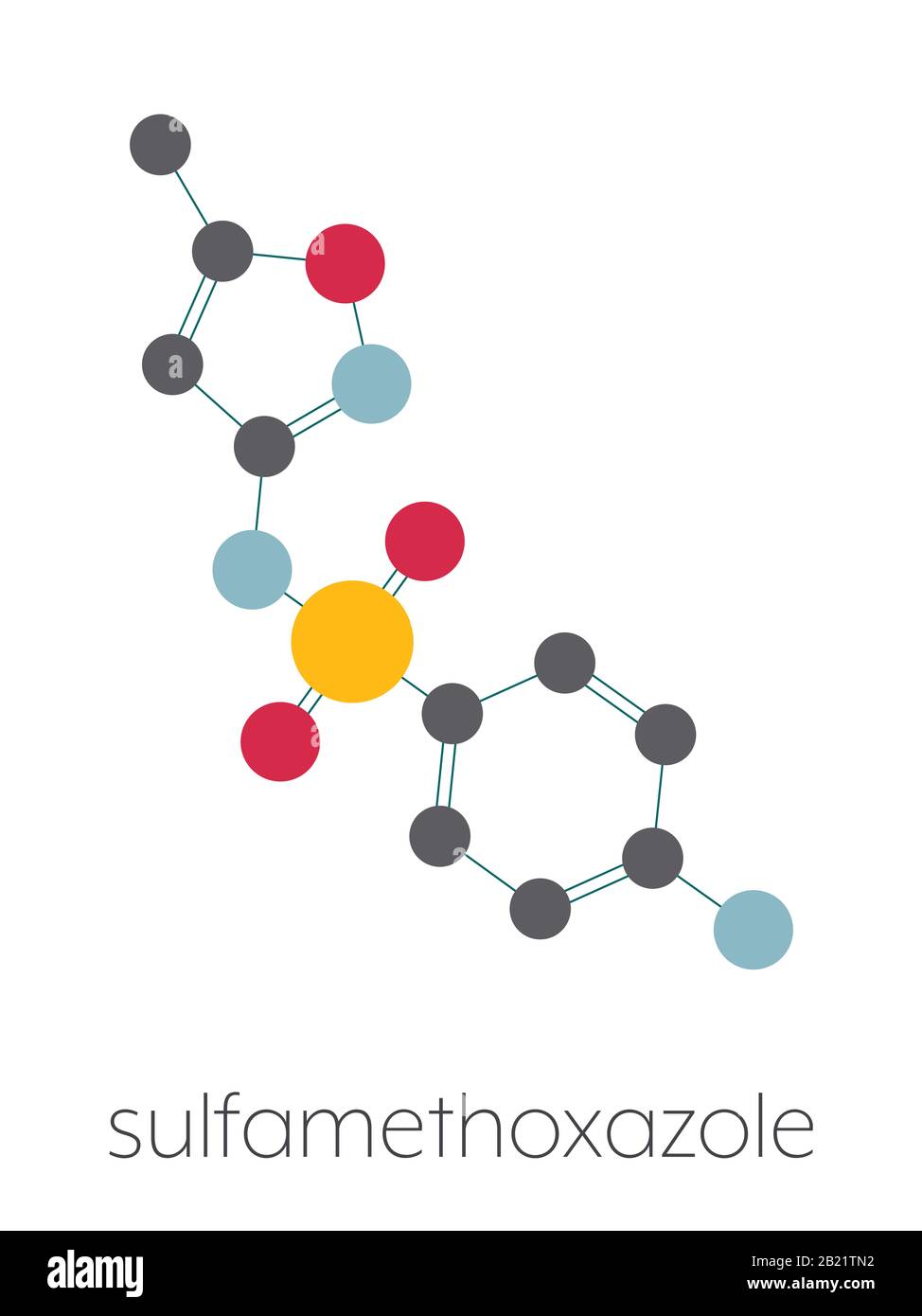 Sulfamethoxazole antibiotic drug molecule, illustration Stock Photo - Alamy