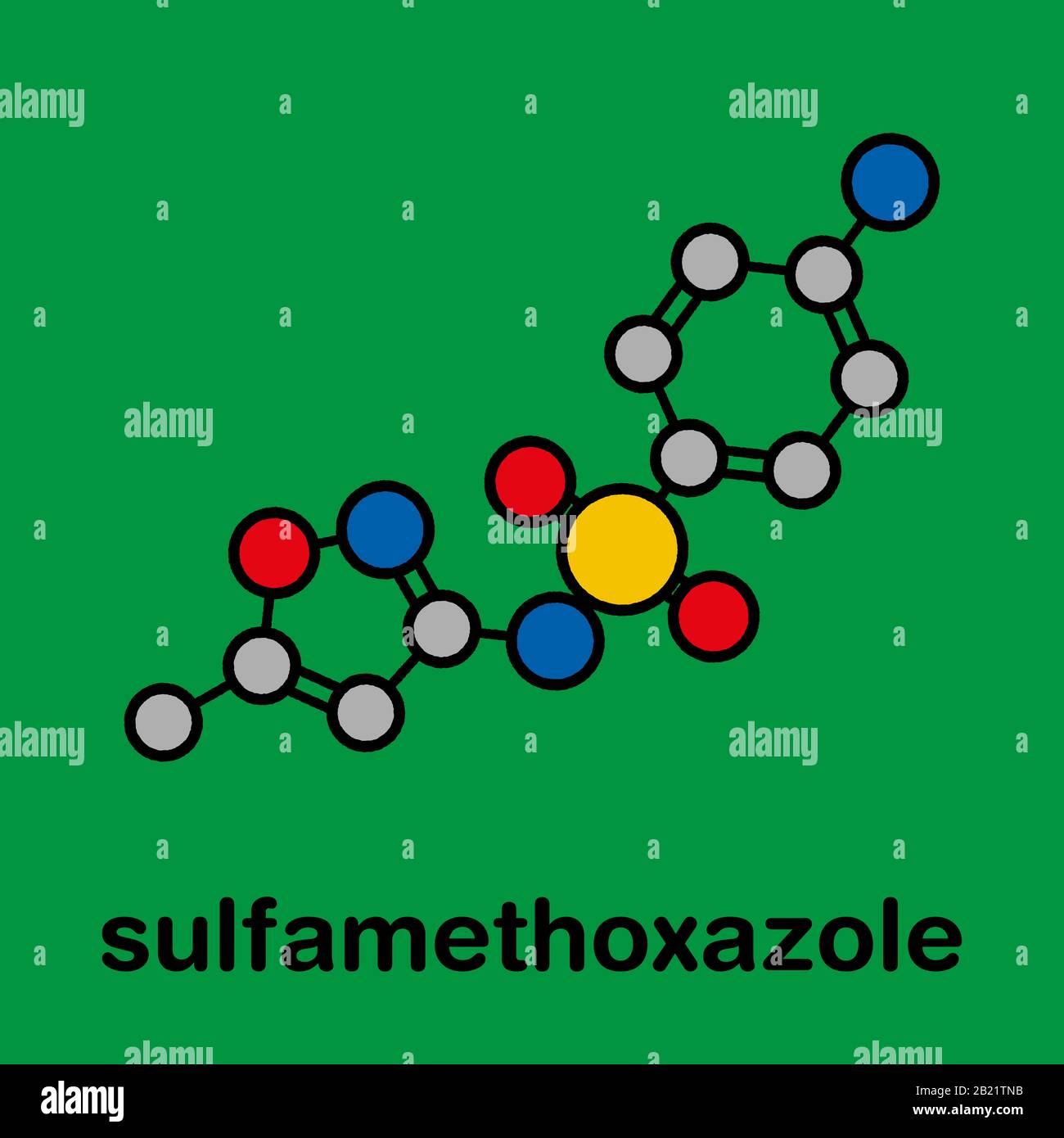 Sulfamethoxazole antibiotic drug molecule, illustration Stock Photo - Alamy