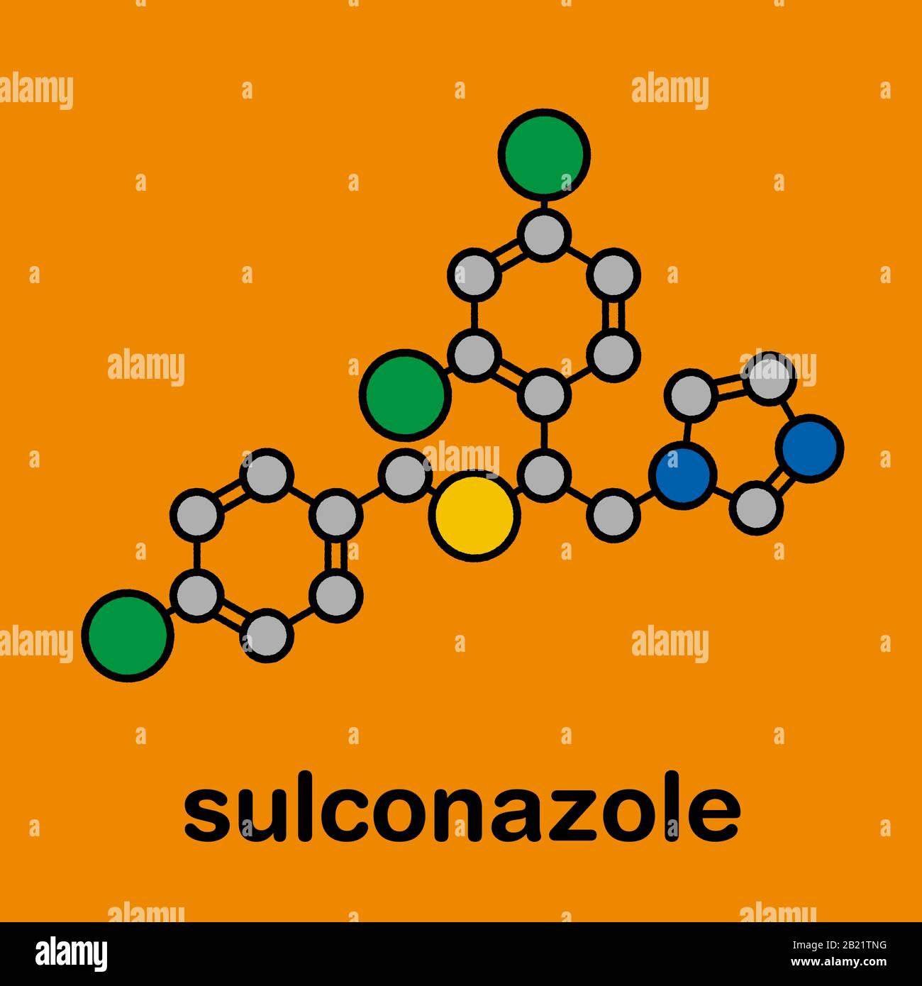 Sulconazole antifungal drug molecule, illustration Stock Photo - Alamy
