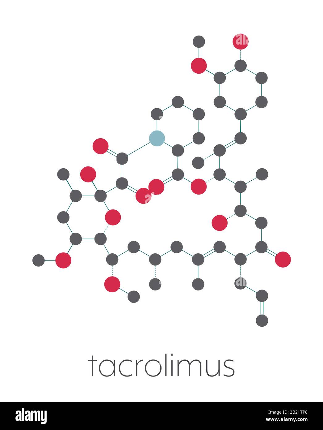 Tacrolimus immunosuppressant drug molecule, illustration Stock Photo ...