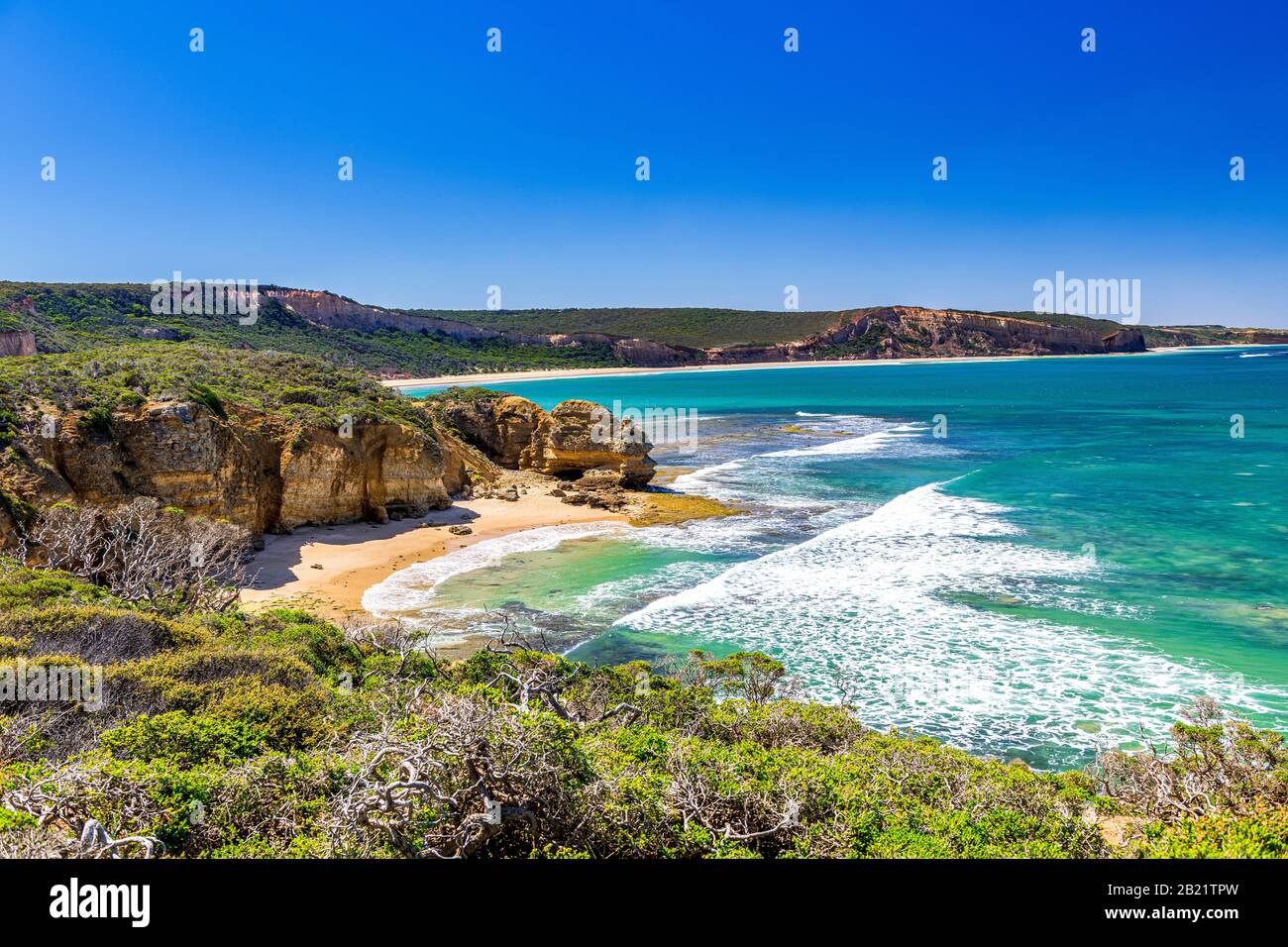 Point Addis with Addiscot Beach in the distance. Victoria, Australia ...