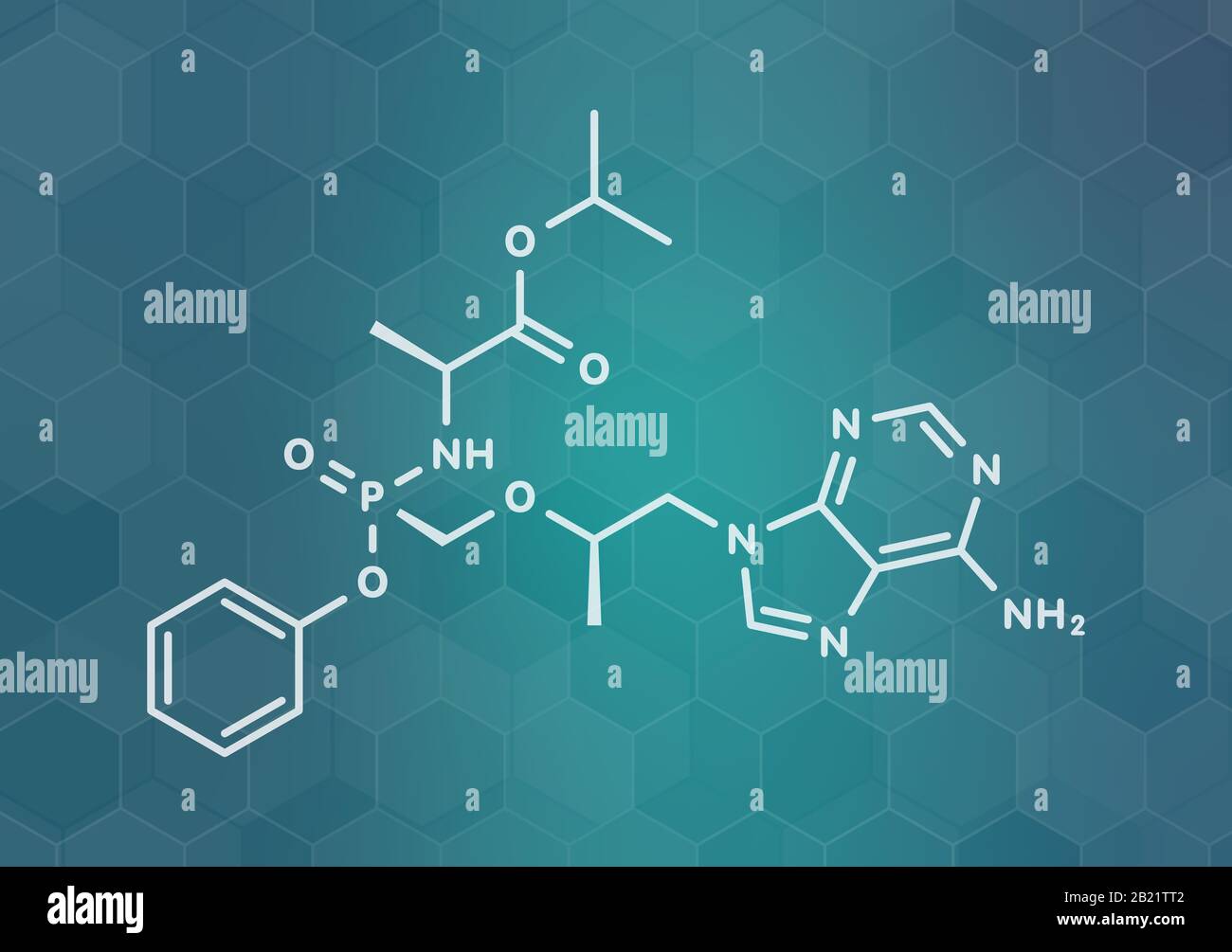 Tenofovir alafenamide antiviral drug molecule, illustration Stock Photo ...