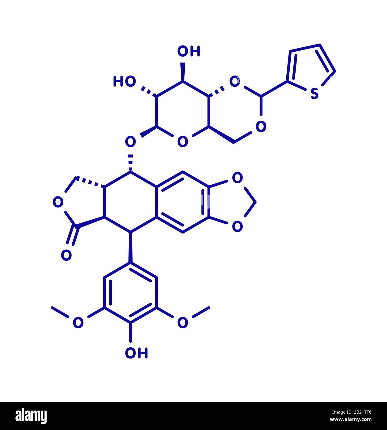 Teniposide cancer drug molecule, illustration Stock Photo - Alamy