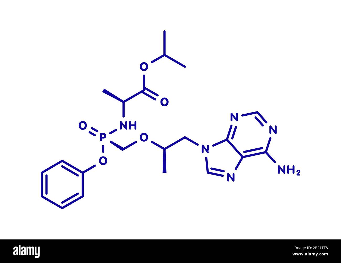 Tenofovir alafenamide antiviral drug molecule, illustration Stock Photo ...