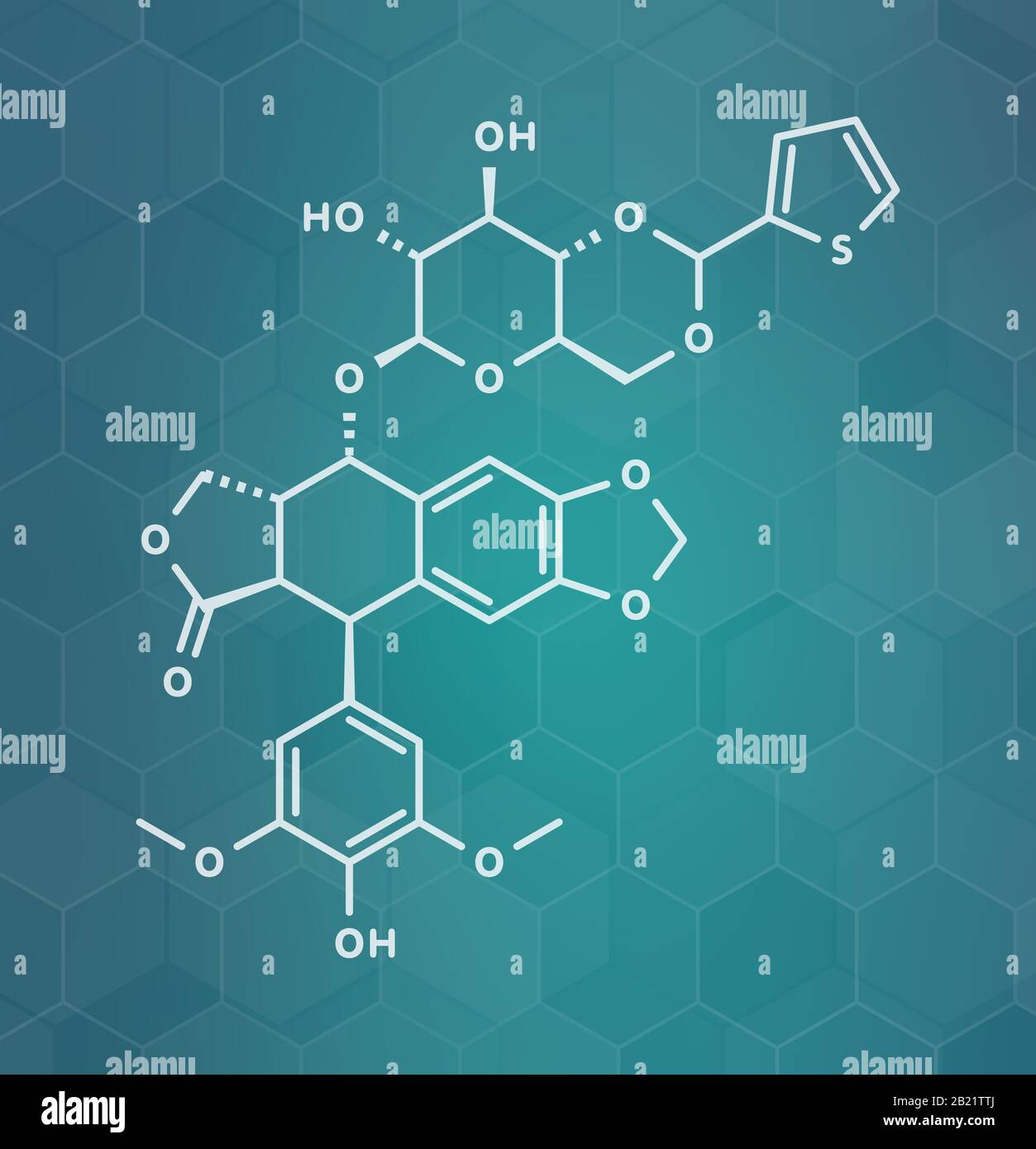 Teniposide cancer drug molecule, illustration Stock Photo - Alamy