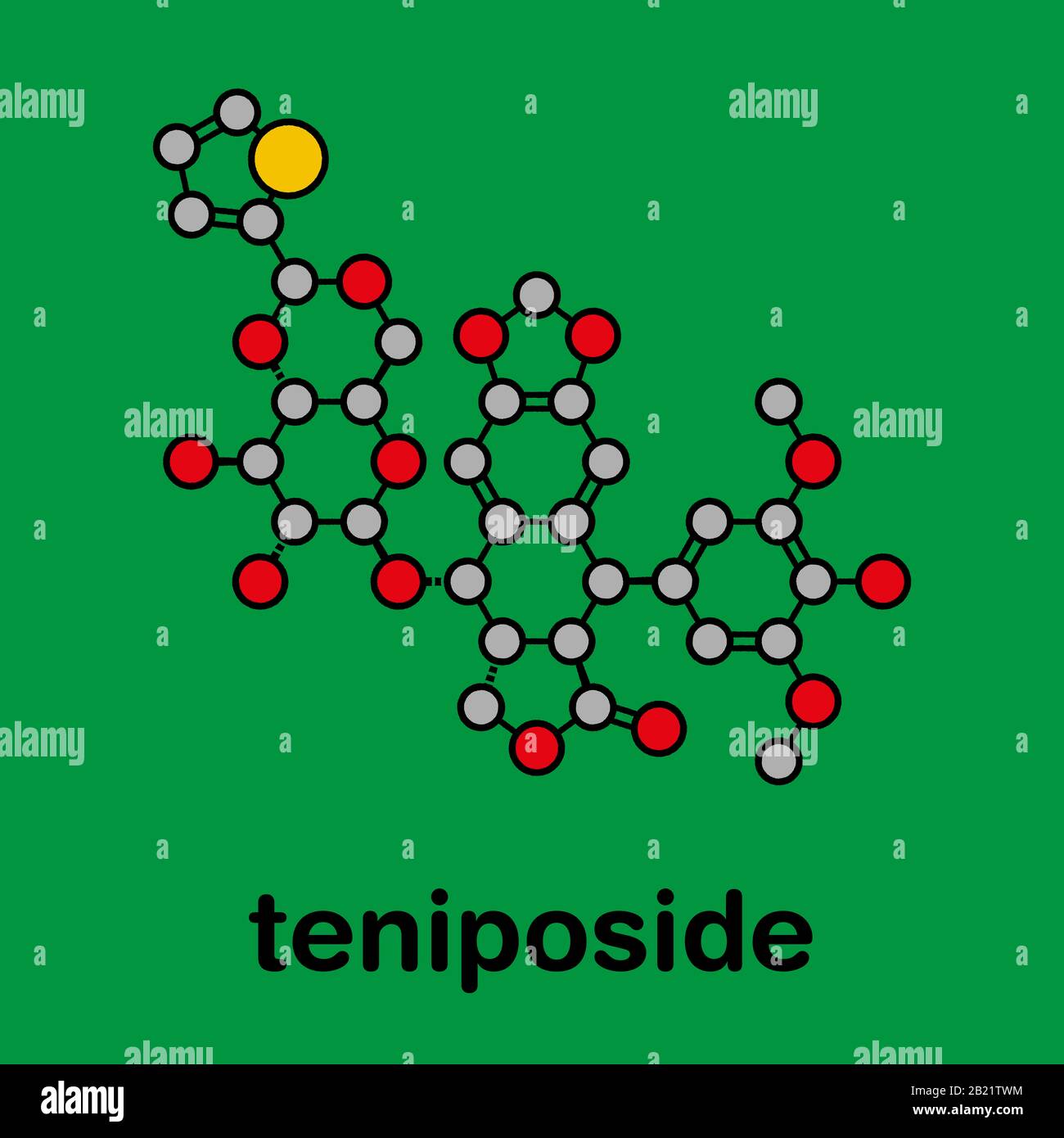 Teniposide cancer drug molecule, illustration Stock Photo - Alamy
