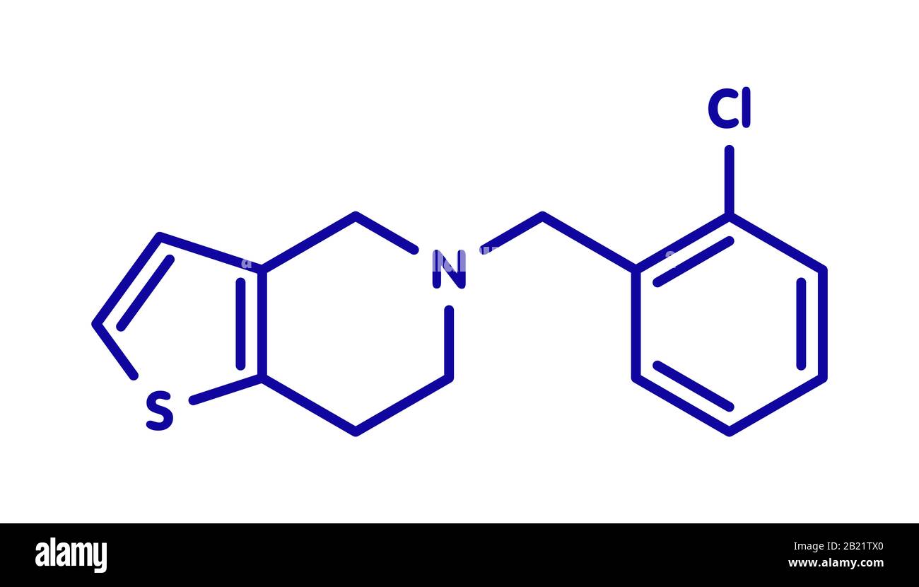Ticlopidine antiplatelet drug molecule, illustration Stock Photo - Alamy
