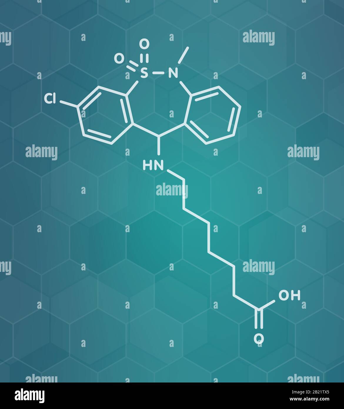 Tianeptine antidepressant drug molecule, illustration Stock Photo - Alamy