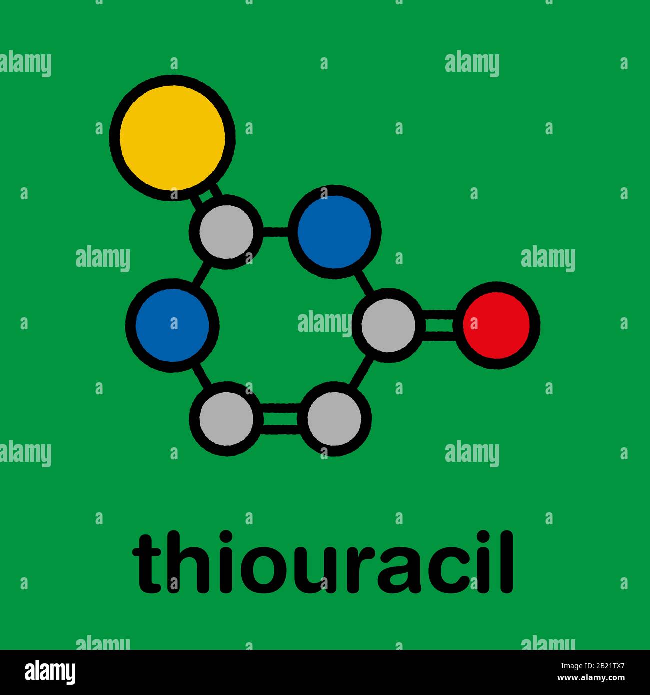Thiouracil drug molecule, illustration Stock Photo - Alamy