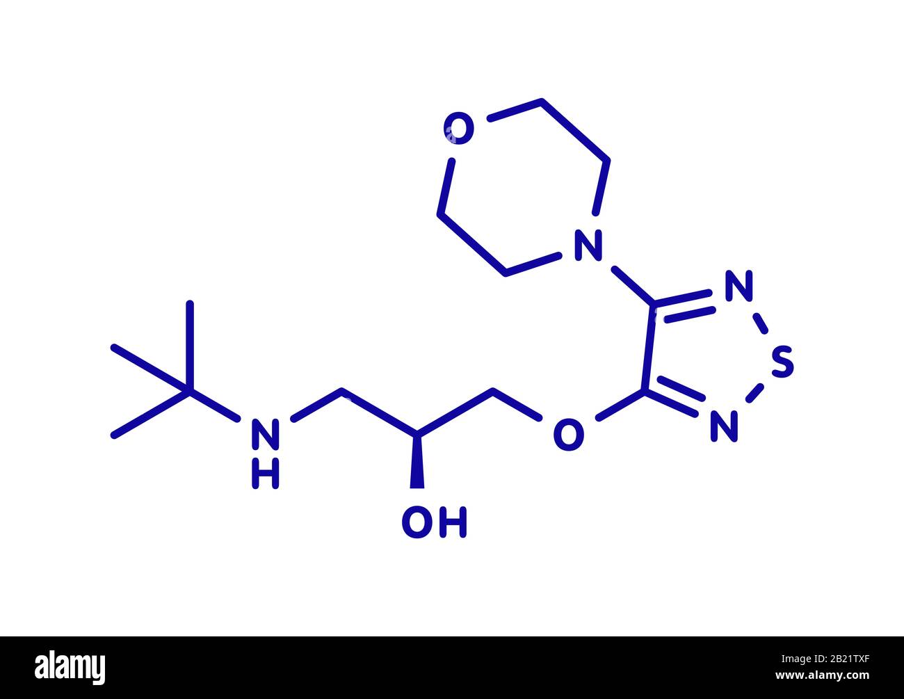 Timolol beta-adrenergic receptor antagonist drug molecule Stock Photo ...