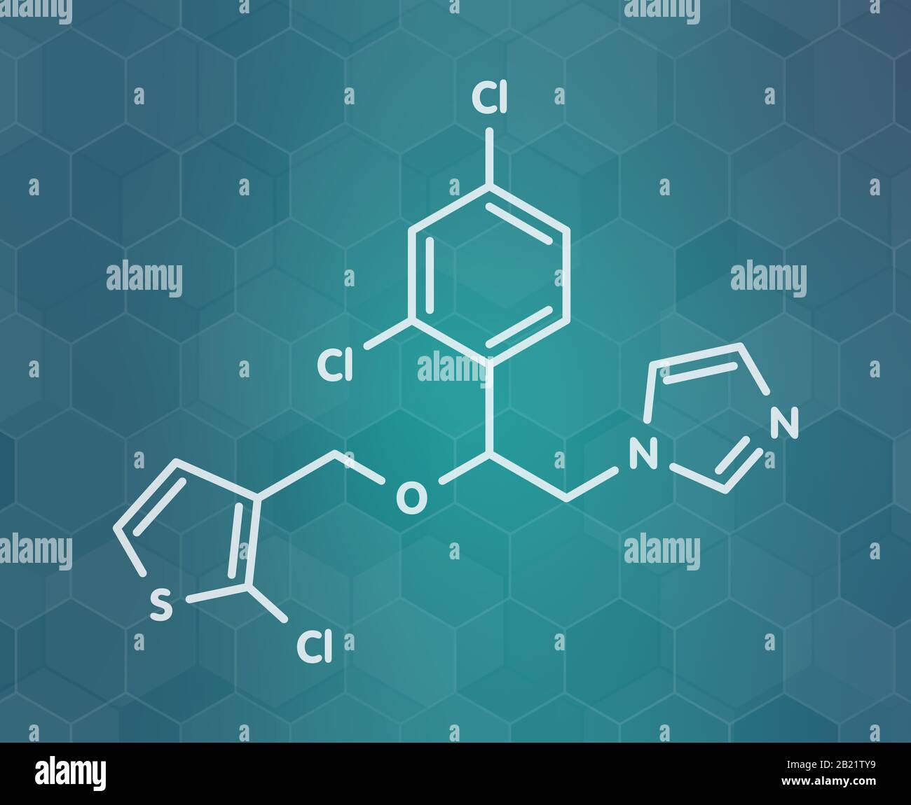 Tioconazole antifungal drug molecule, illustration Stock Photo - Alamy