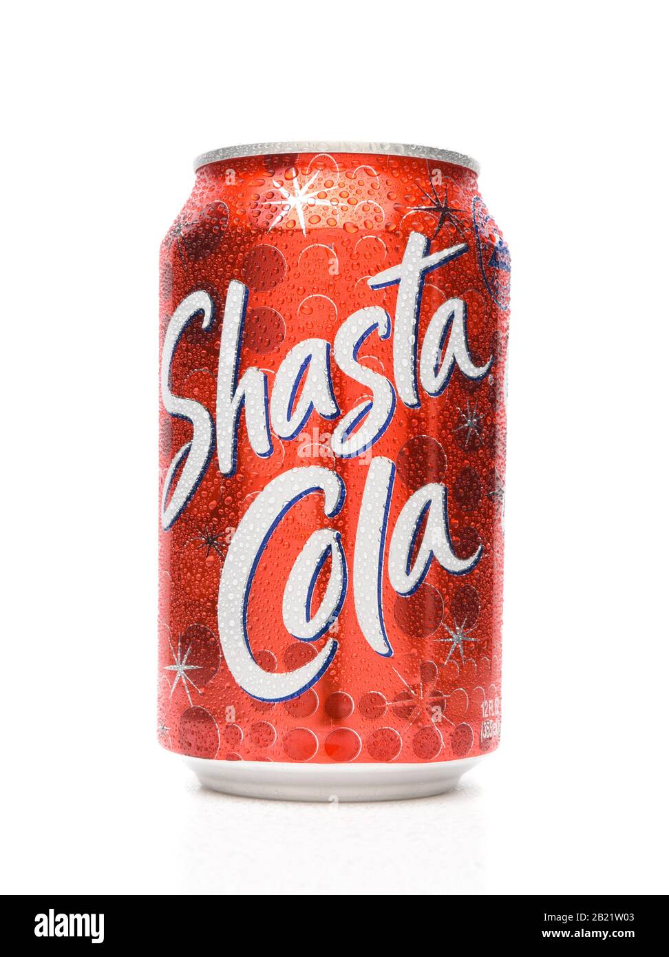 IRVINE, CALIFORNIA - AUGUST 19, 2019: Shasta Cola can closeup with ...