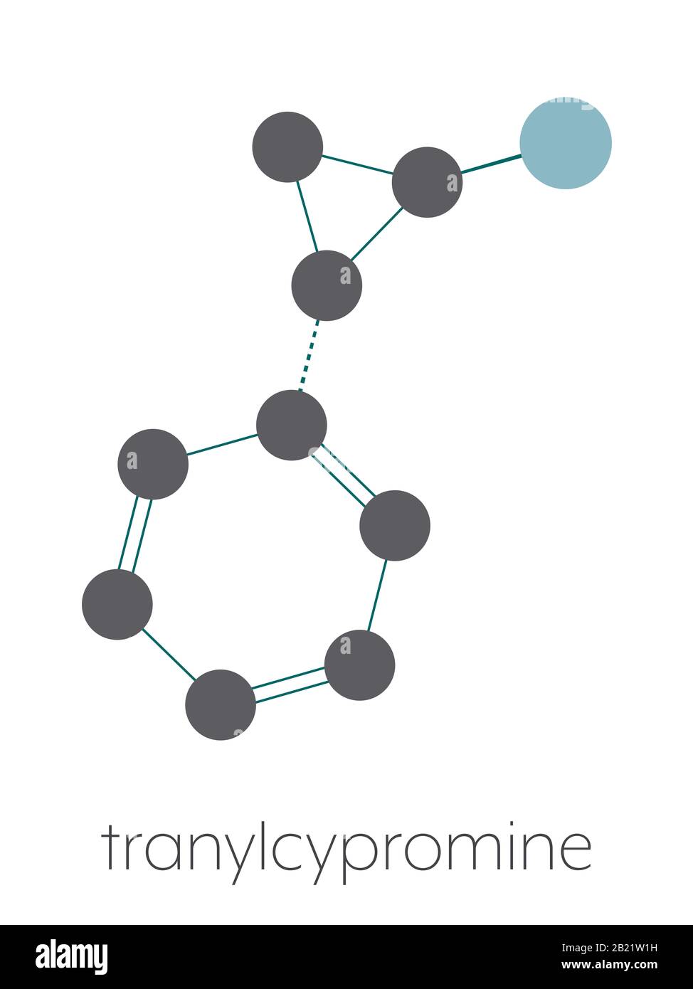Tranylcypromine antidepressant drug molecule, illustration Stock Photo ...