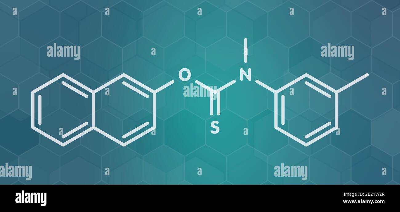 Tolnaftate antifungal drug molecule, illustration Stock Photo - Alamy