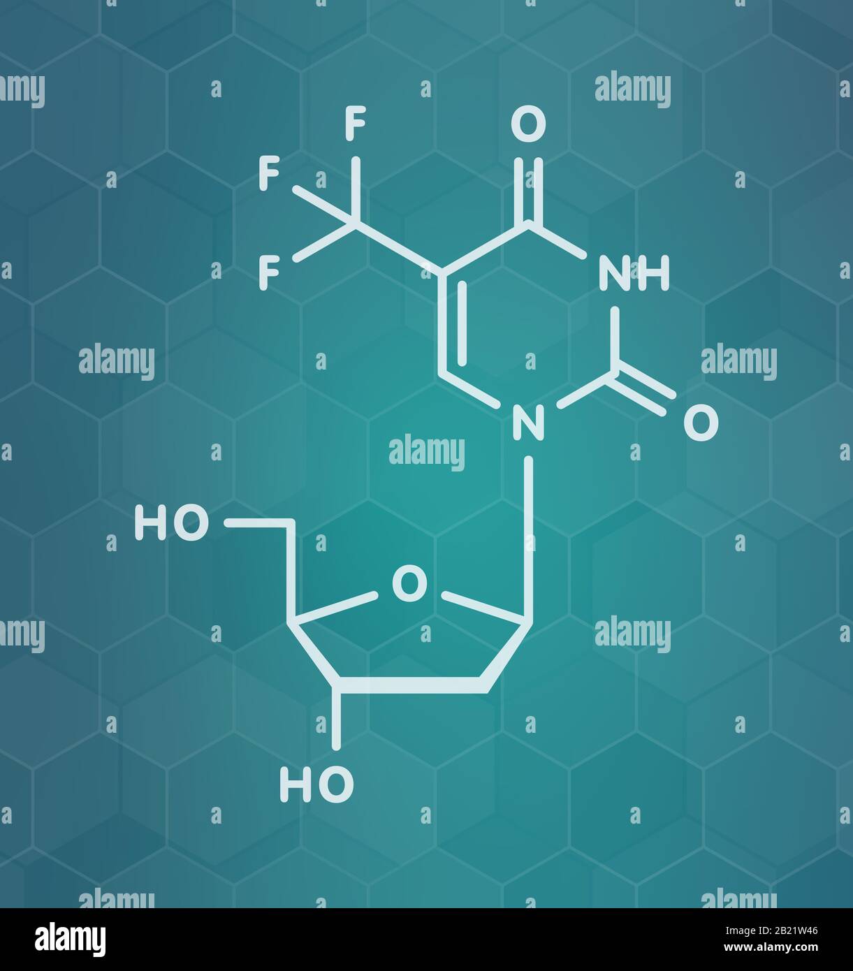 Trifluridine antiviral drug molecule, illustration Stock Photo - Alamy